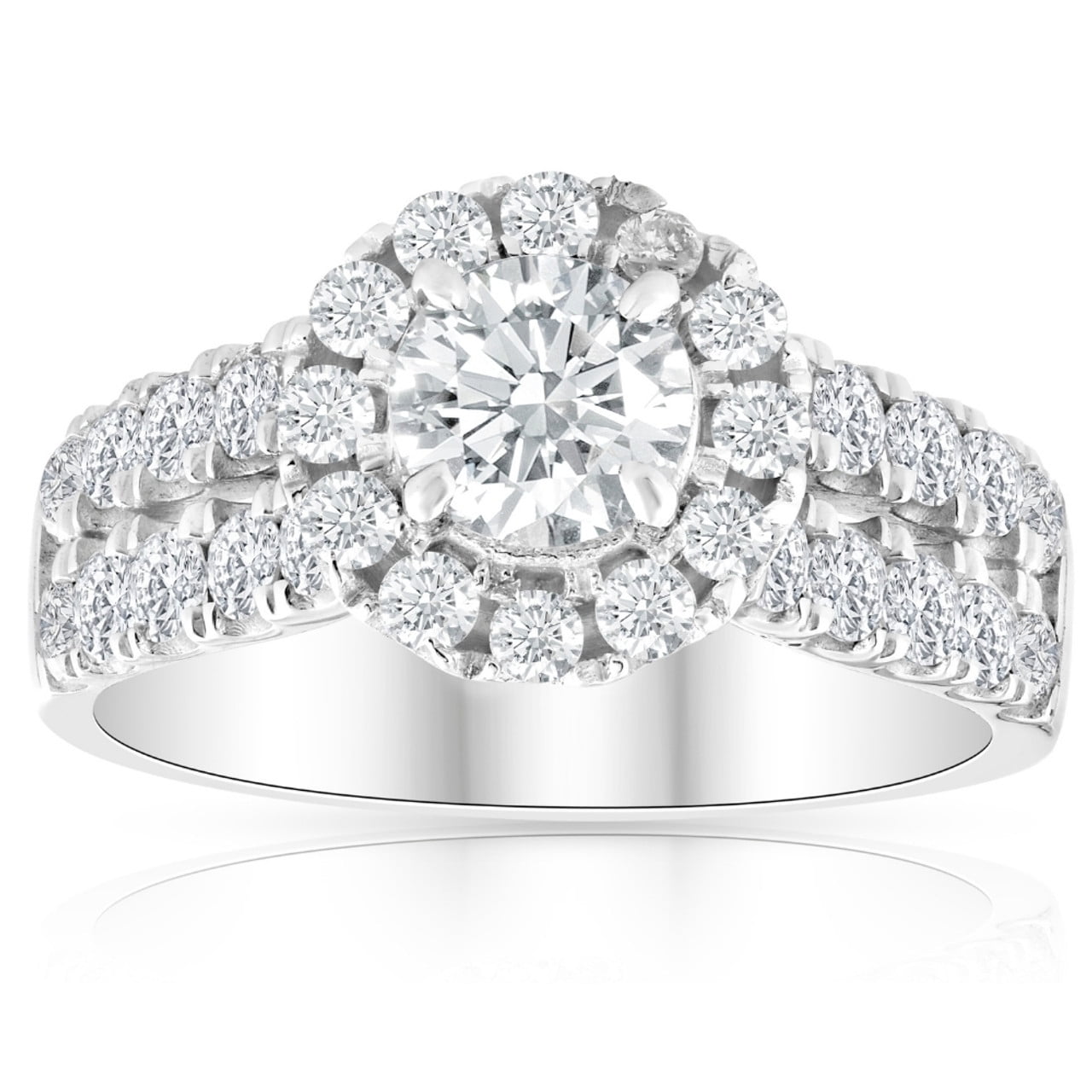 Butterfly Jewel 14K White Gold Plated Ring - Prong Set 2.1 Ct Round Cut ...