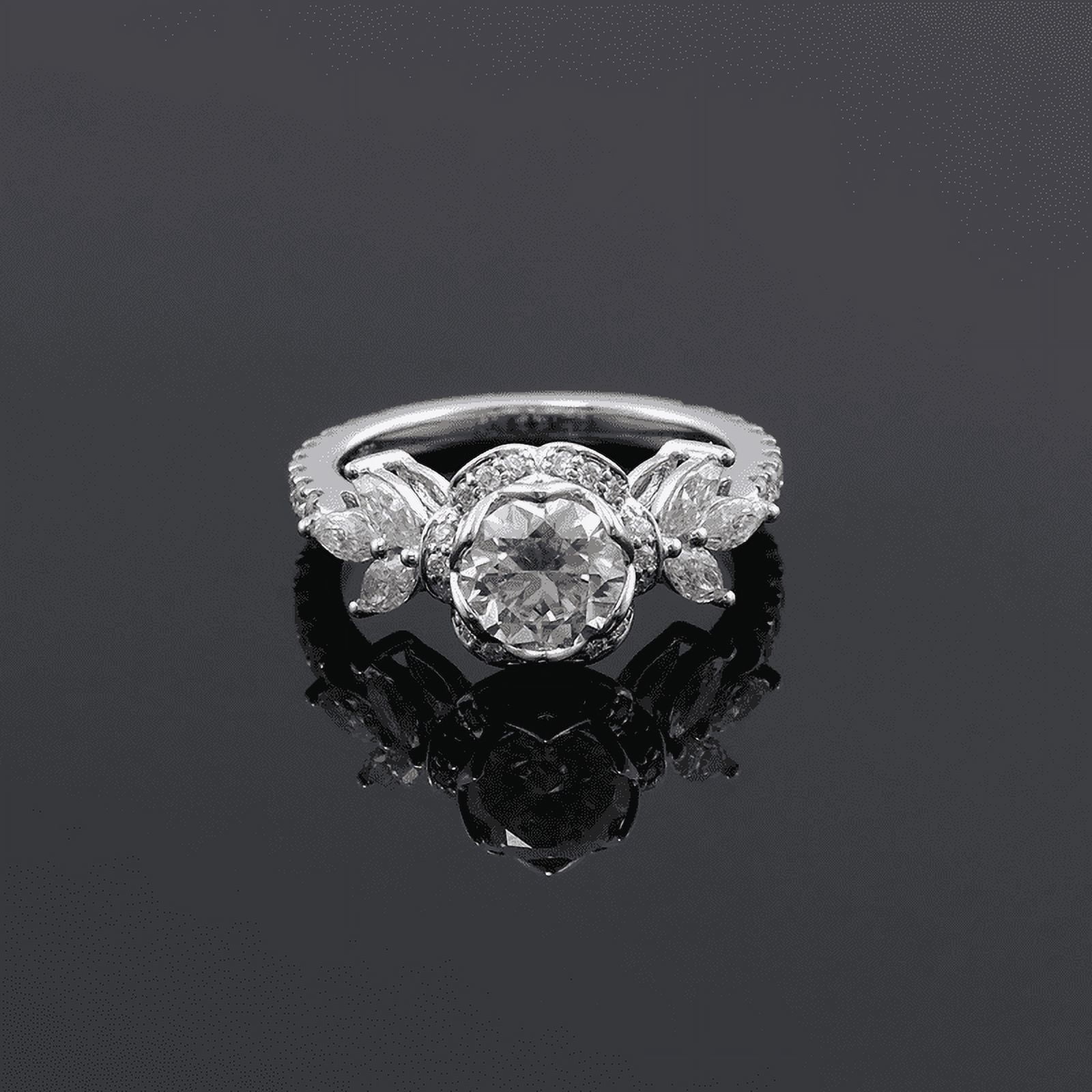 Butterfly Jewel 14K White Gold Plated Rings - Round Cut 1.8 Ct Diamond ...