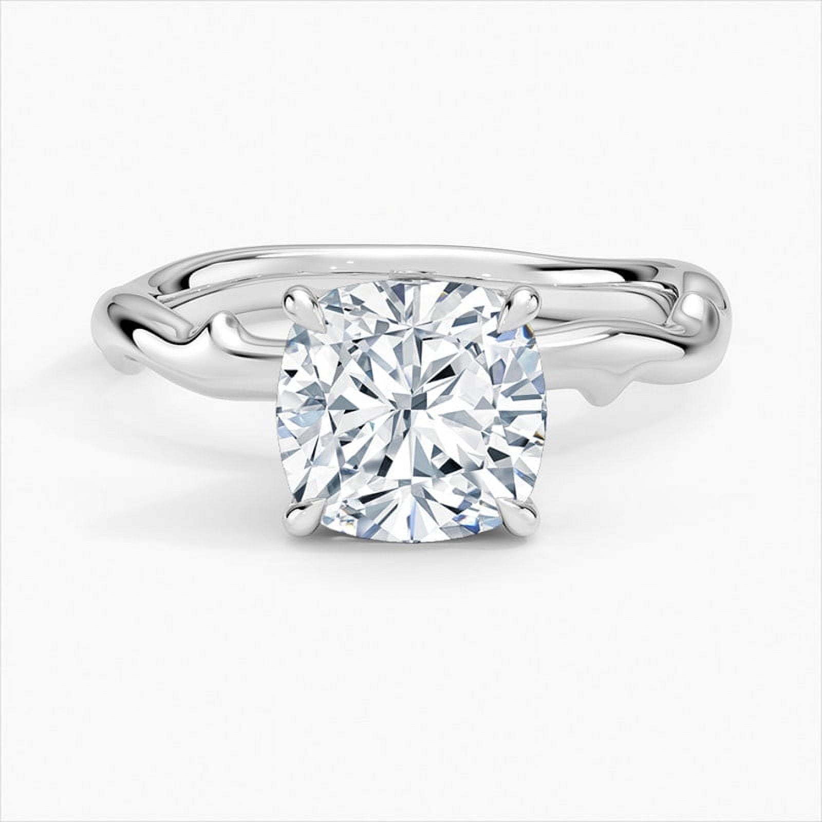 Butterfly Jewel 14K White Gold Plated Solitaire Ring - Cushion Cut ...