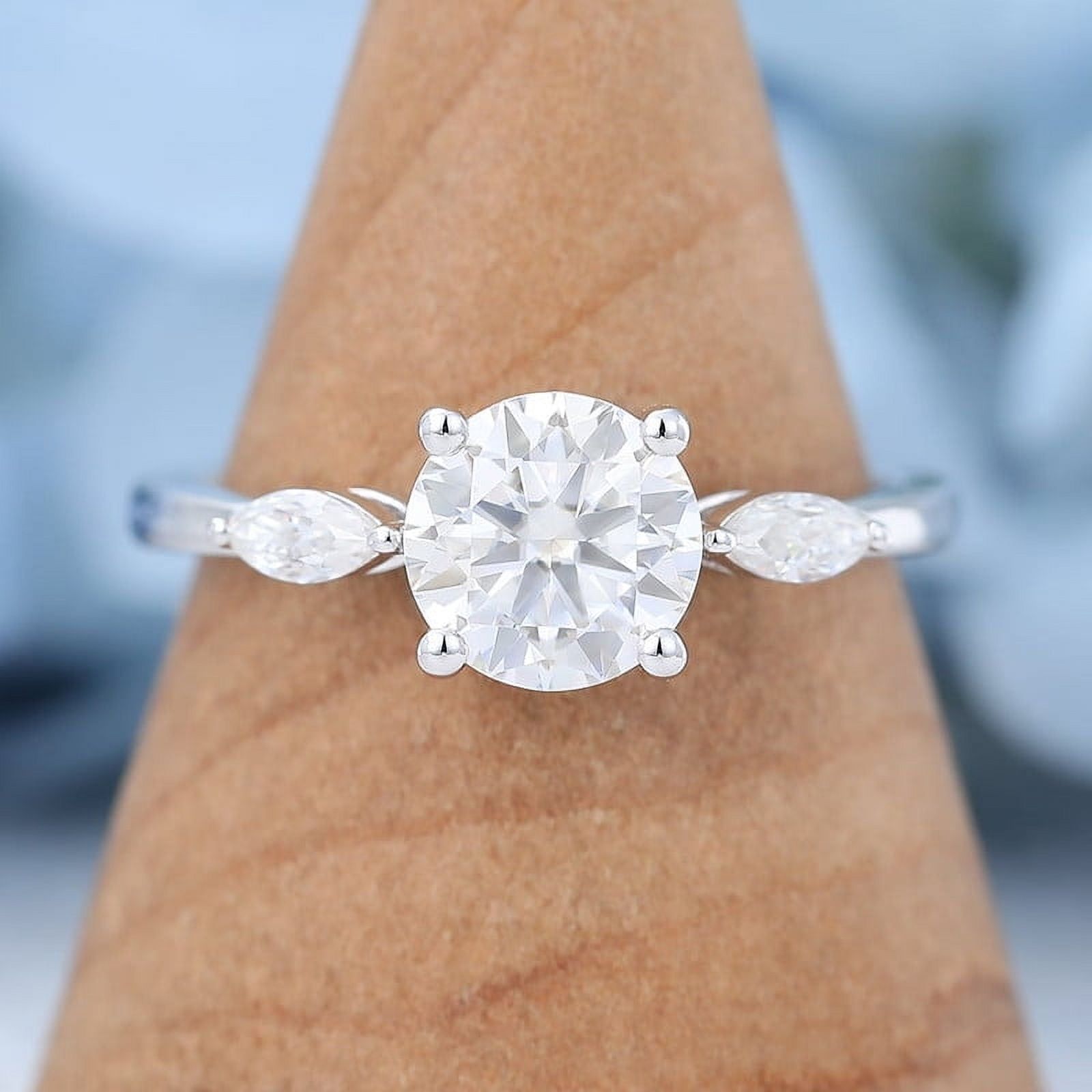 Butterfly Jewel 14K White Gold Plated Solitaire Rings - 1.8 Ct Round ...