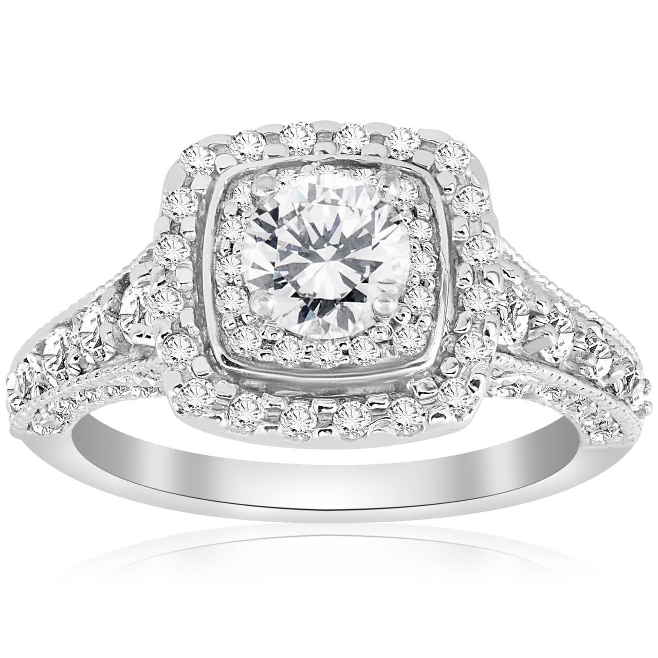 Butterfly Jewel 14K White Gold Plated Wedding Engagement Ring for Women ...