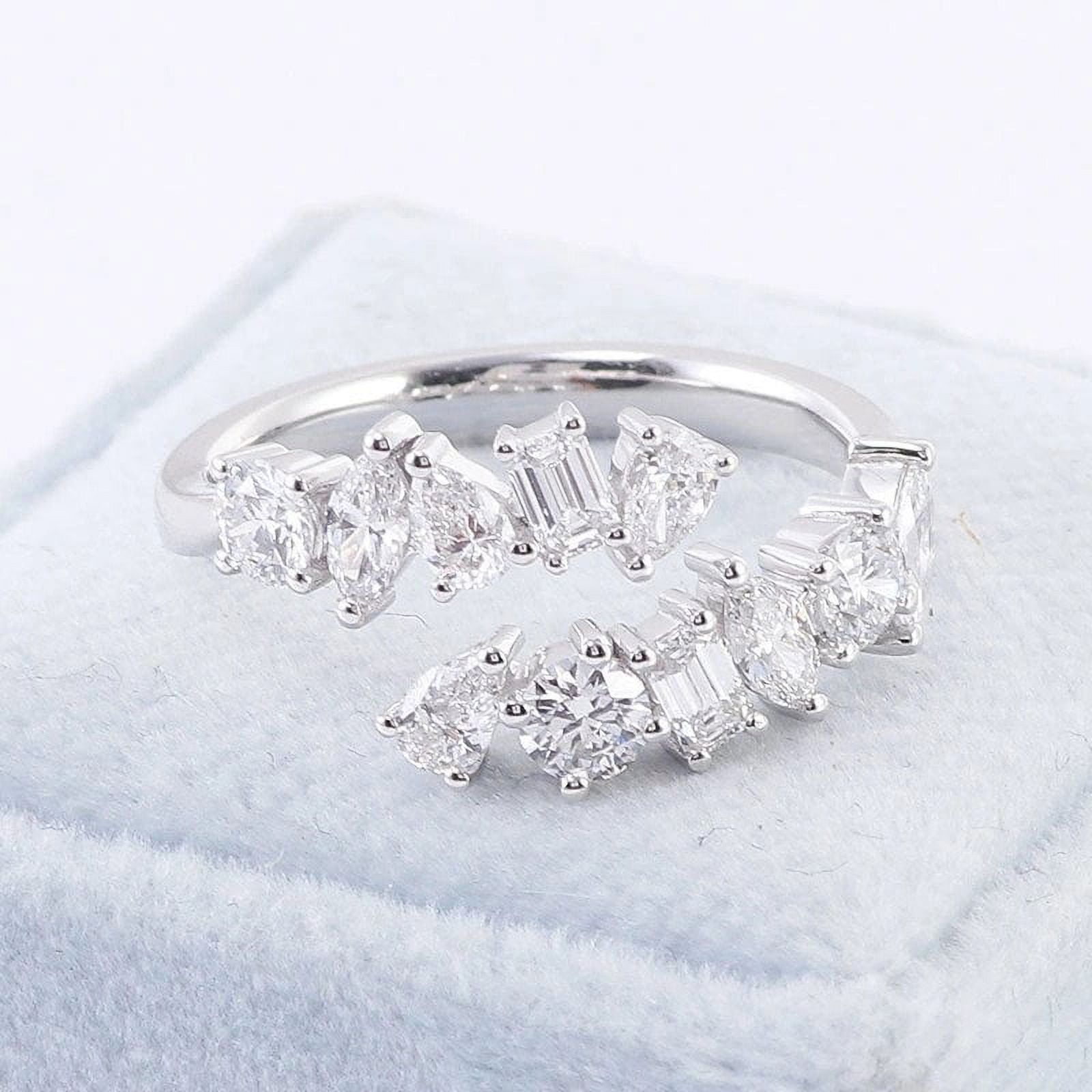 Butterfly Jewel 14K White Gold Plated Wedding Rings - 1.2 Ct Pear Cut ...
