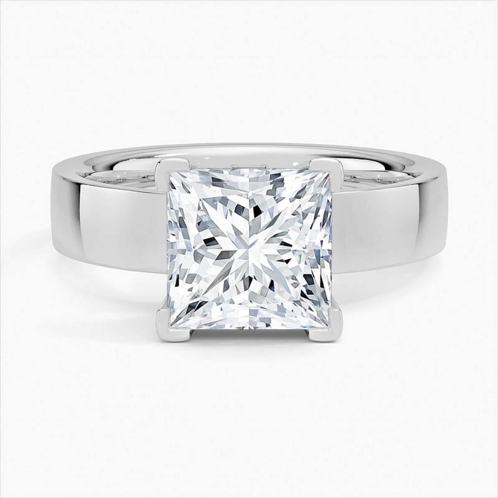 Butterfly Jewel 14K White Gold Plated Wedding Rings for Her - Princess Cut Excellent 1.85 Ct ...