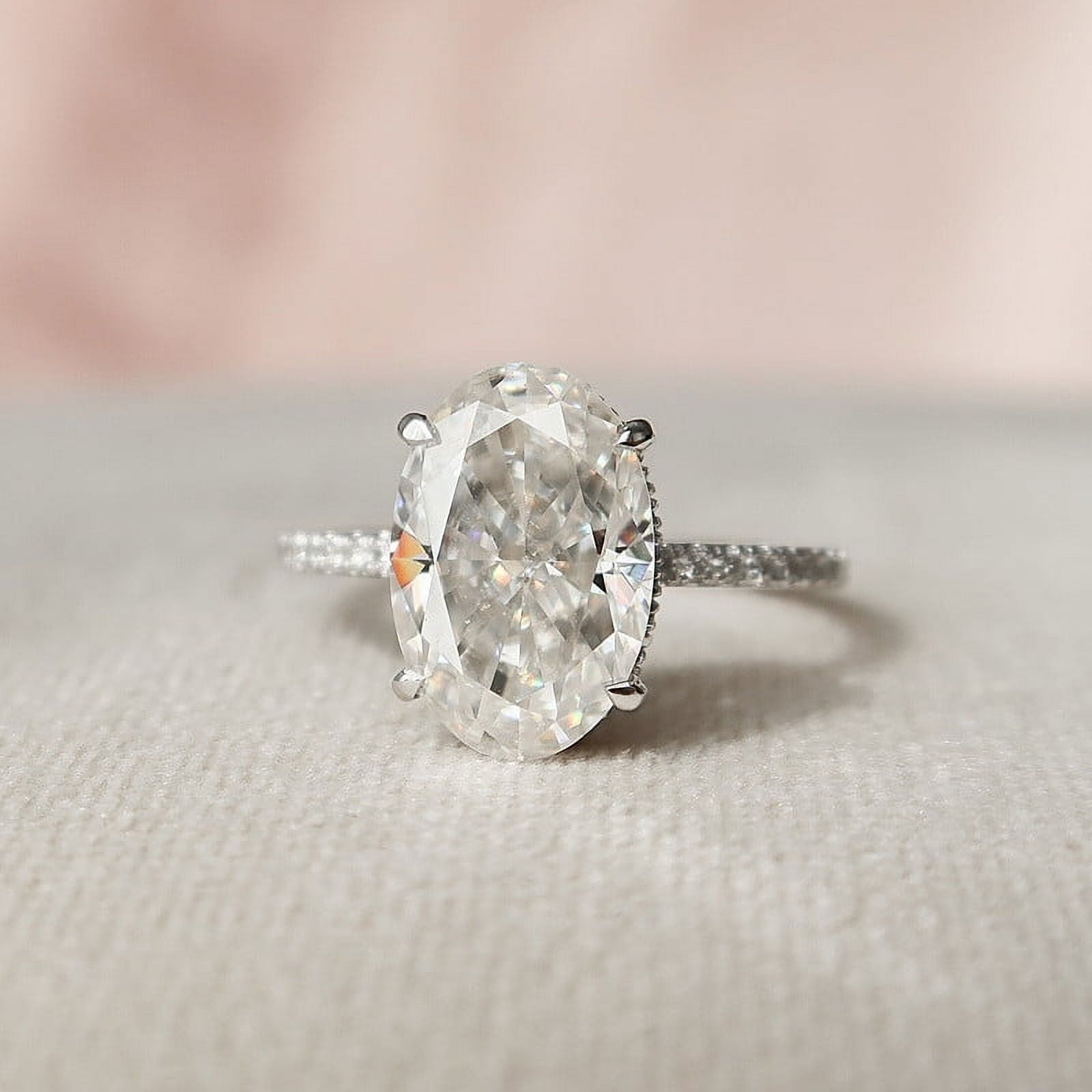 Butterfly Jewel 14k White Gold Plated Ring - Oval Cut Excellent 2.1 Ct ...