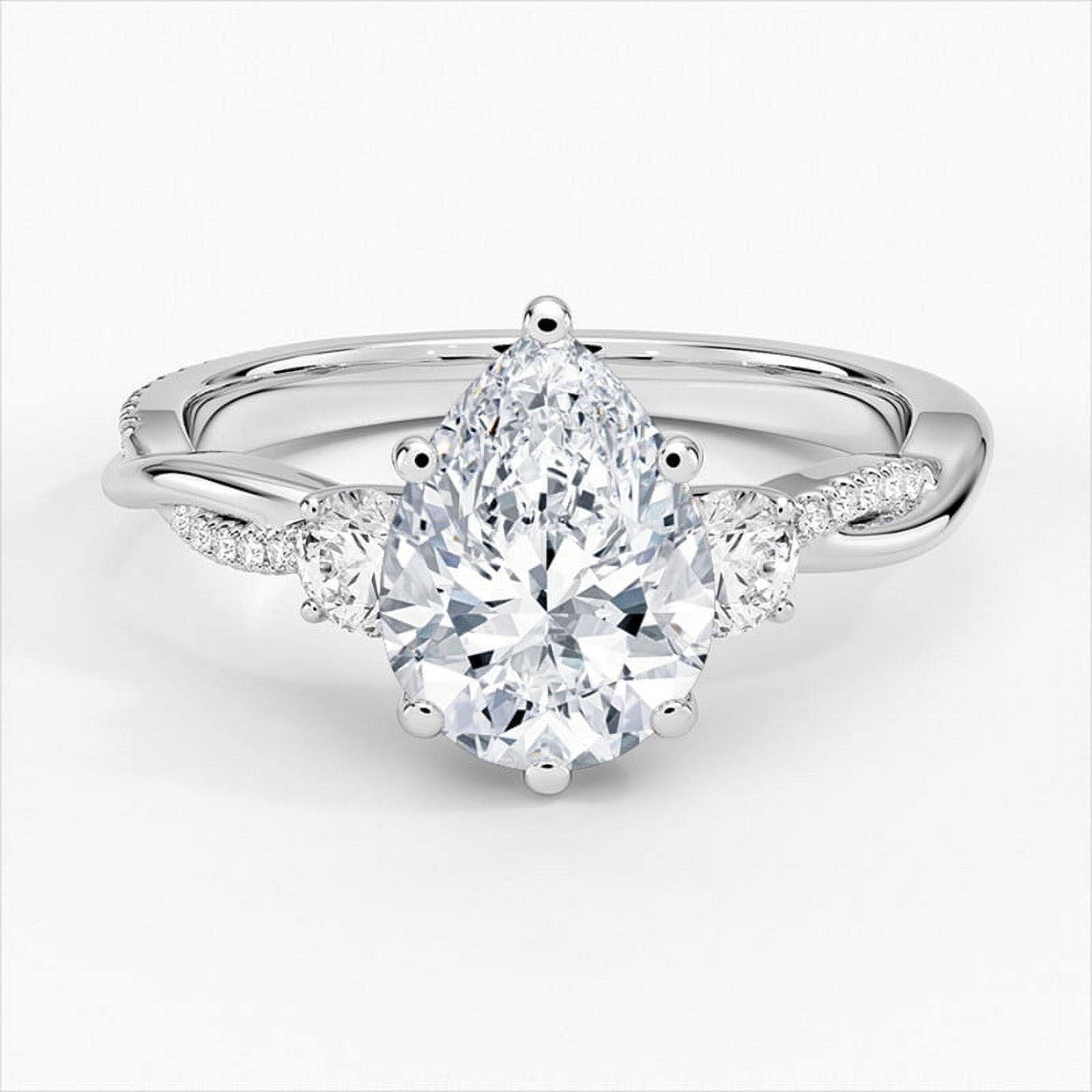 Butterfly Jewel 2.1 Ct Cushion Cut Diamond Ring - 14K White Gold Over ...