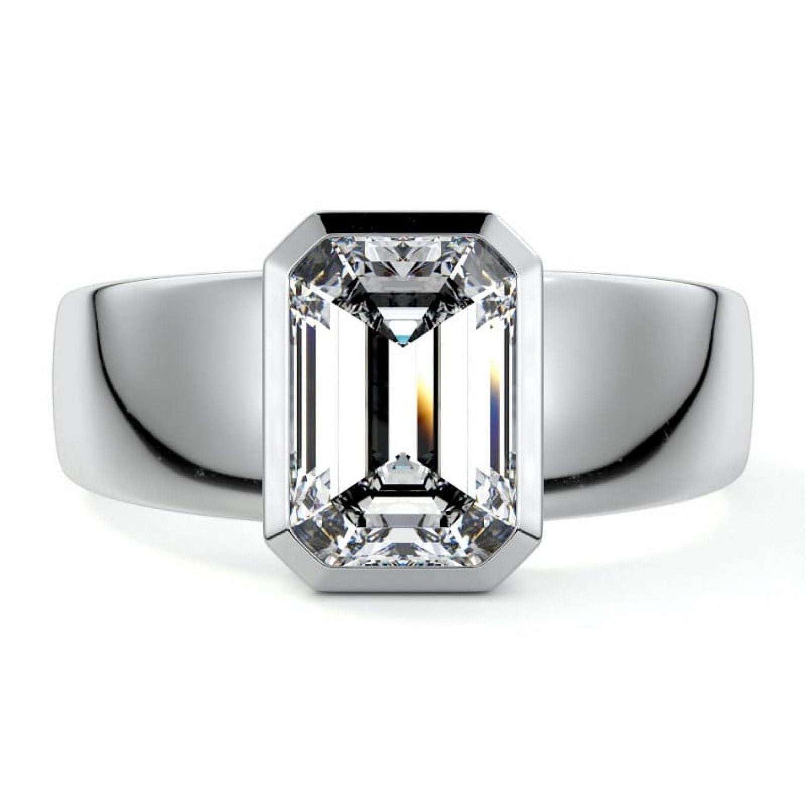 Butterfly Jewel 2.2 Ct Emerald Cut Diamond Ring - 14K White Gold Over ...