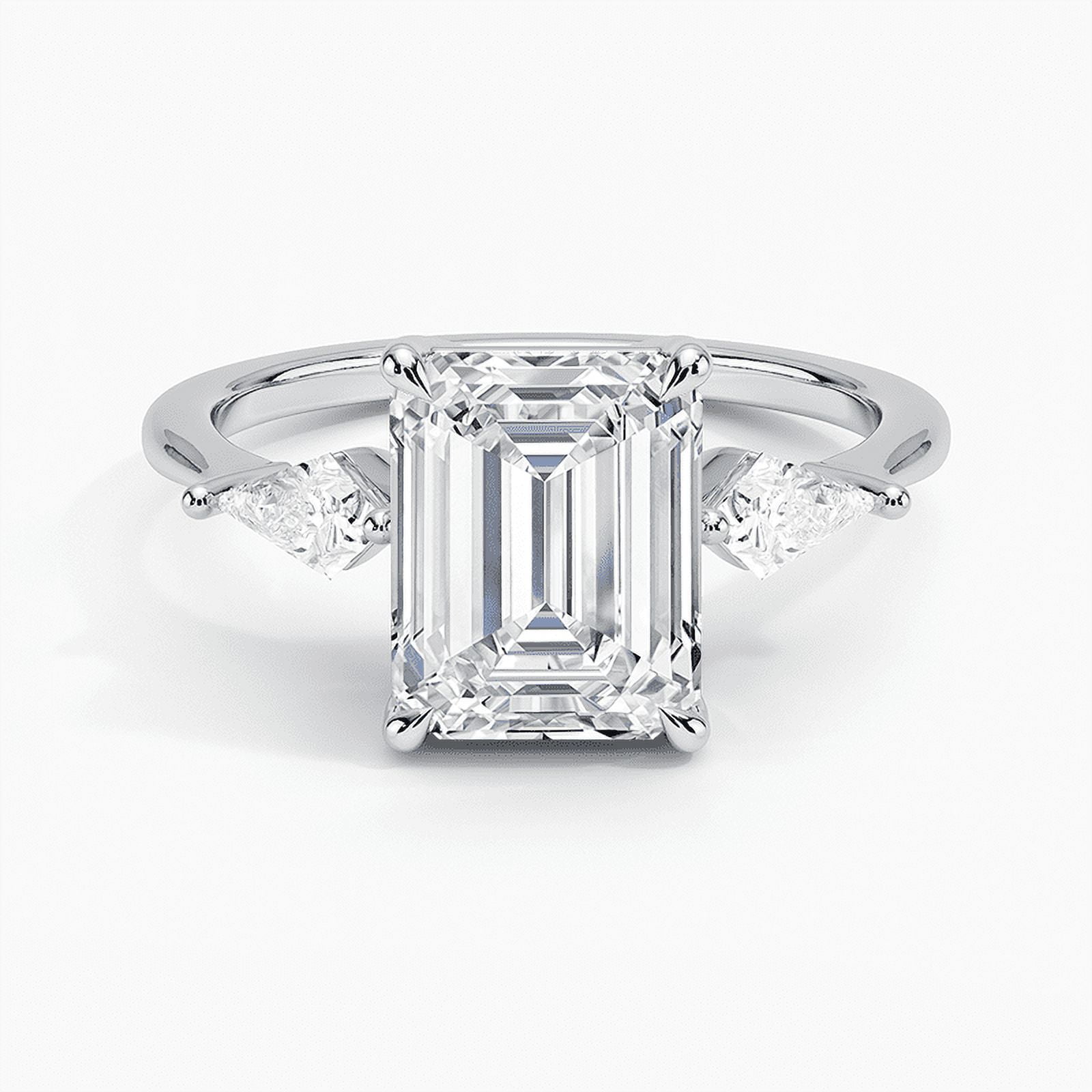 Butterfly Jewel 2.2 Ct Emerald Cut Diamond Ring - 14K White Gold Over ...