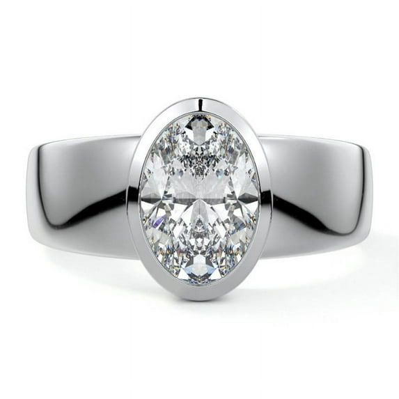 Butterfly Jewel 2.3 Ct Oval Cut Diamond Ring - 14K White Gold Over ...