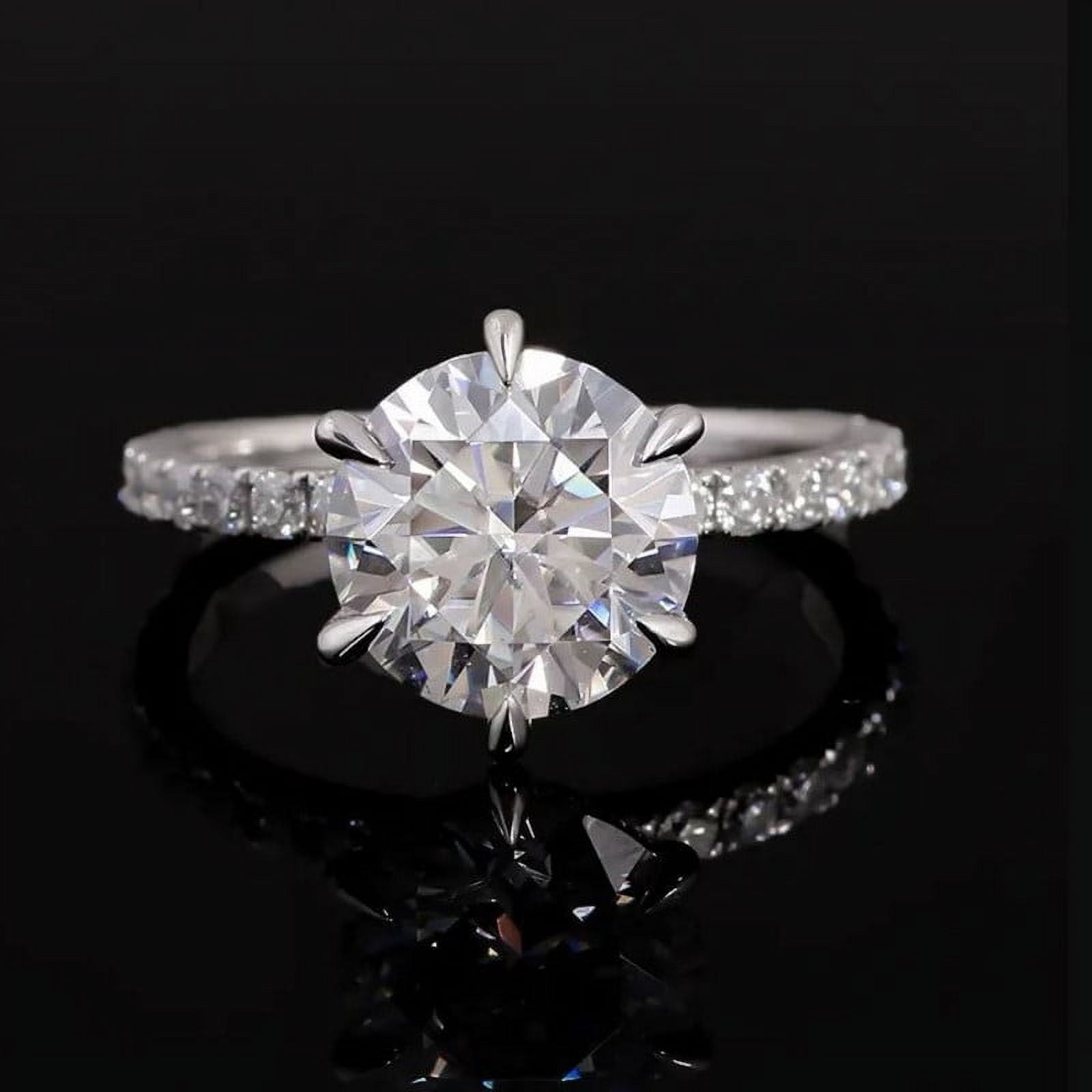 Butterfly Jewel 2 Ct Round Brilliant Cut Diamond Band - 14K White Gold ...