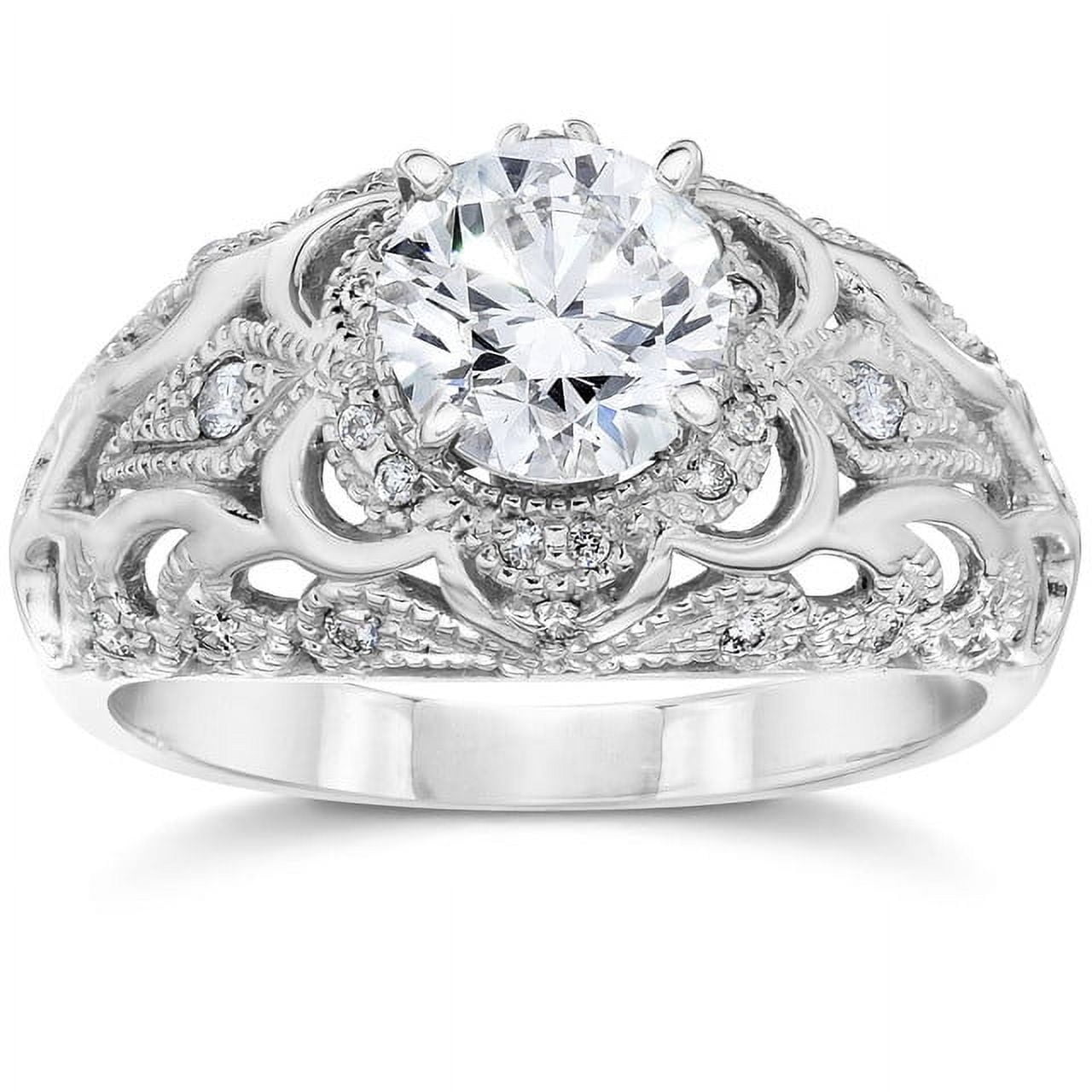 Butterfly Jewel 2 Ct Round Cut -Created Moissanite Ring - 14K Gold ...