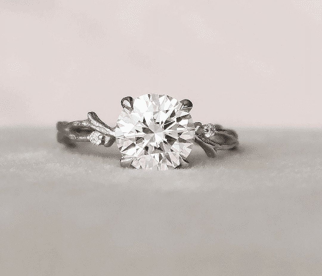 Butterfly Jewel 2 Ct Round Cut Diamond Gift Rings - 14K White Gold ...