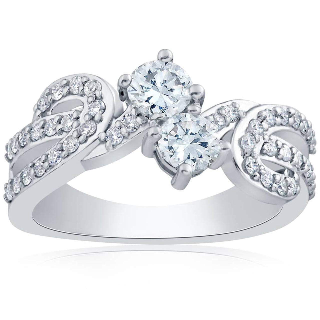 Butterfly Jewel 2 Ct Round Cut Moissanite Wedding Her Ring - Stamped ...