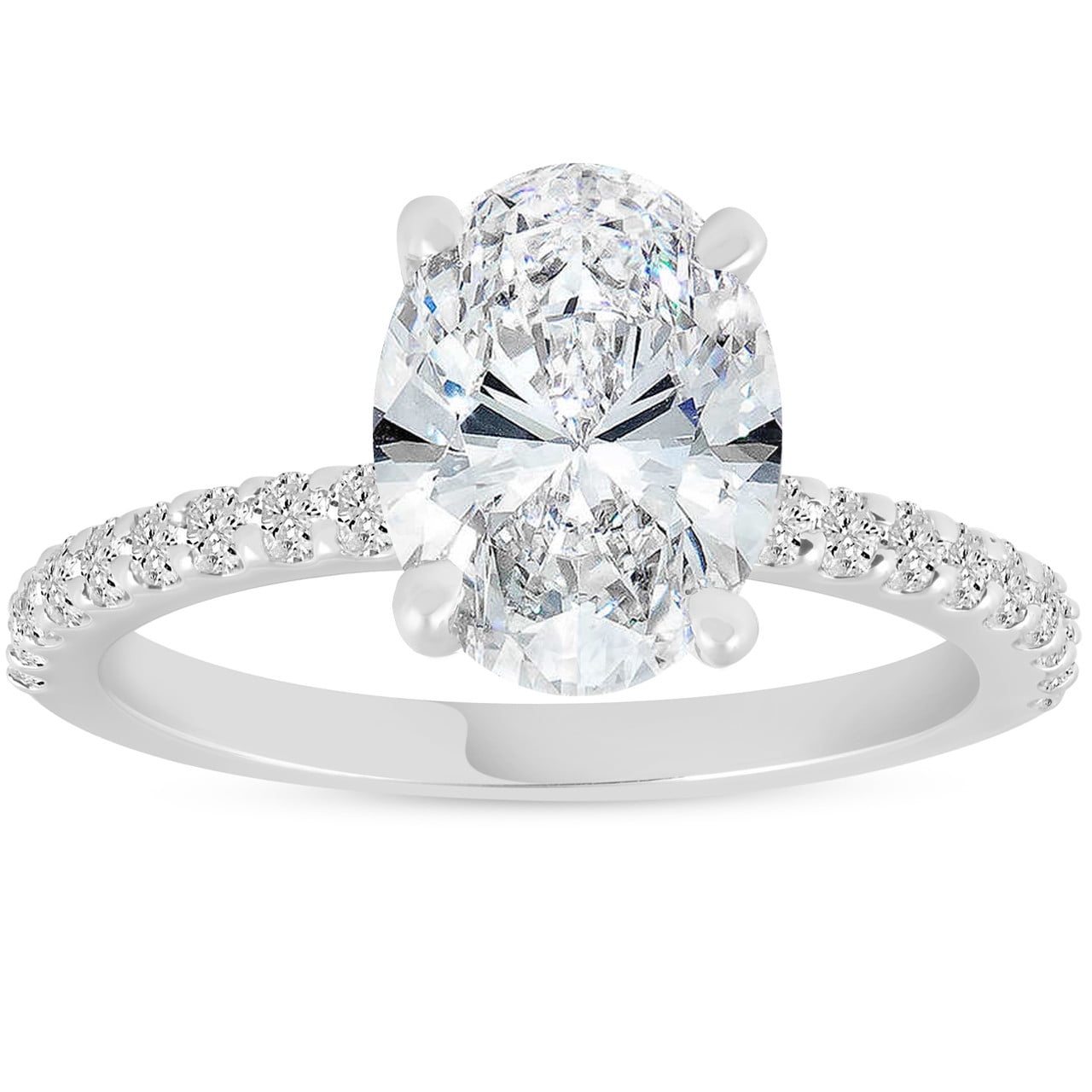 Butterfly Jewel Brilliant 2.1 Ct Oval Cut Moissanite Wedding Ring for ...
