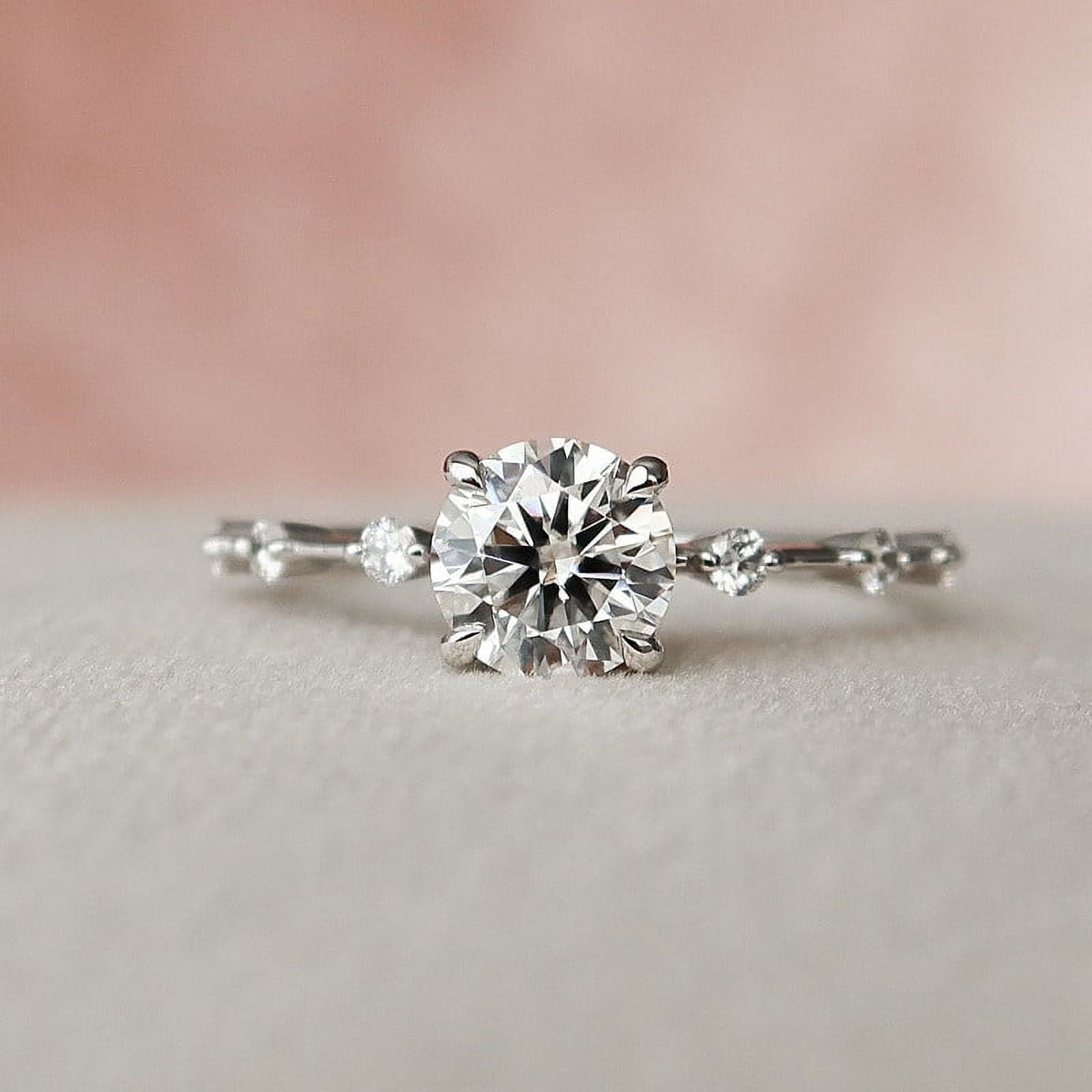 Butterfly Jewel Brilliant 2 Ct Round Cut Diamond Ring - White Gold ...