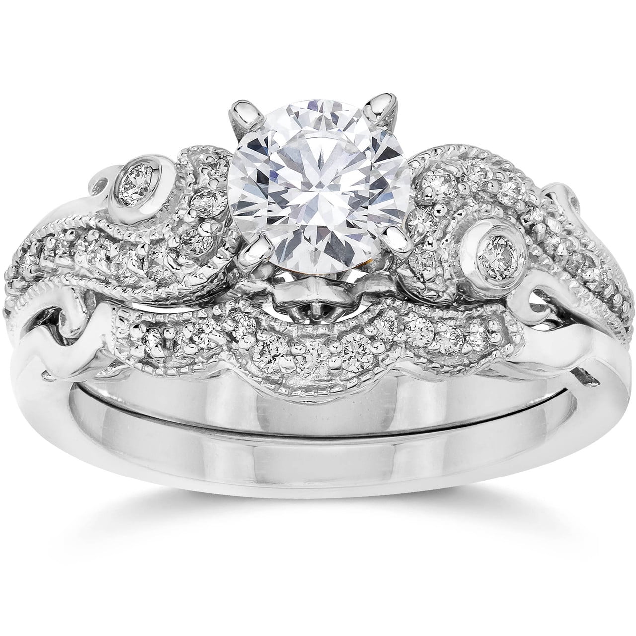 Butterfly Jewel Classic 1.3 Ct Round Cut Moissanite Engagement Ring ...