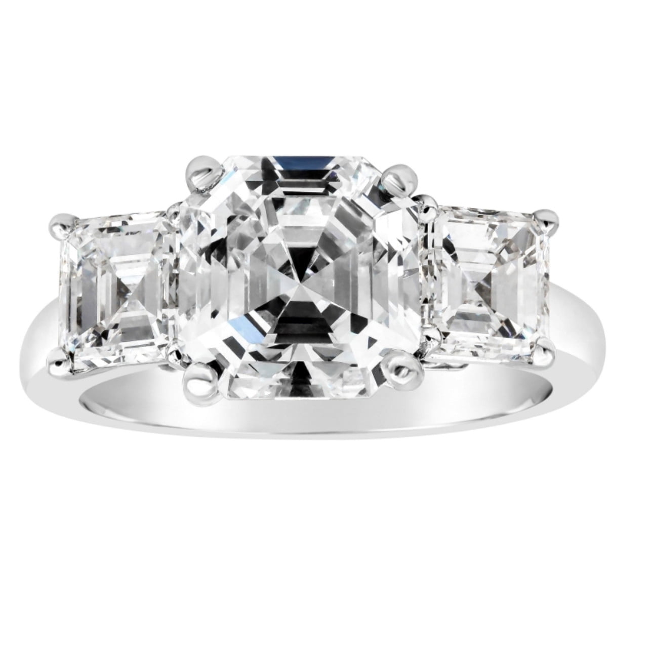 Butterfly Jewel Classic 2 Ct Asscher Cut Moissanite Engagement Ring ...