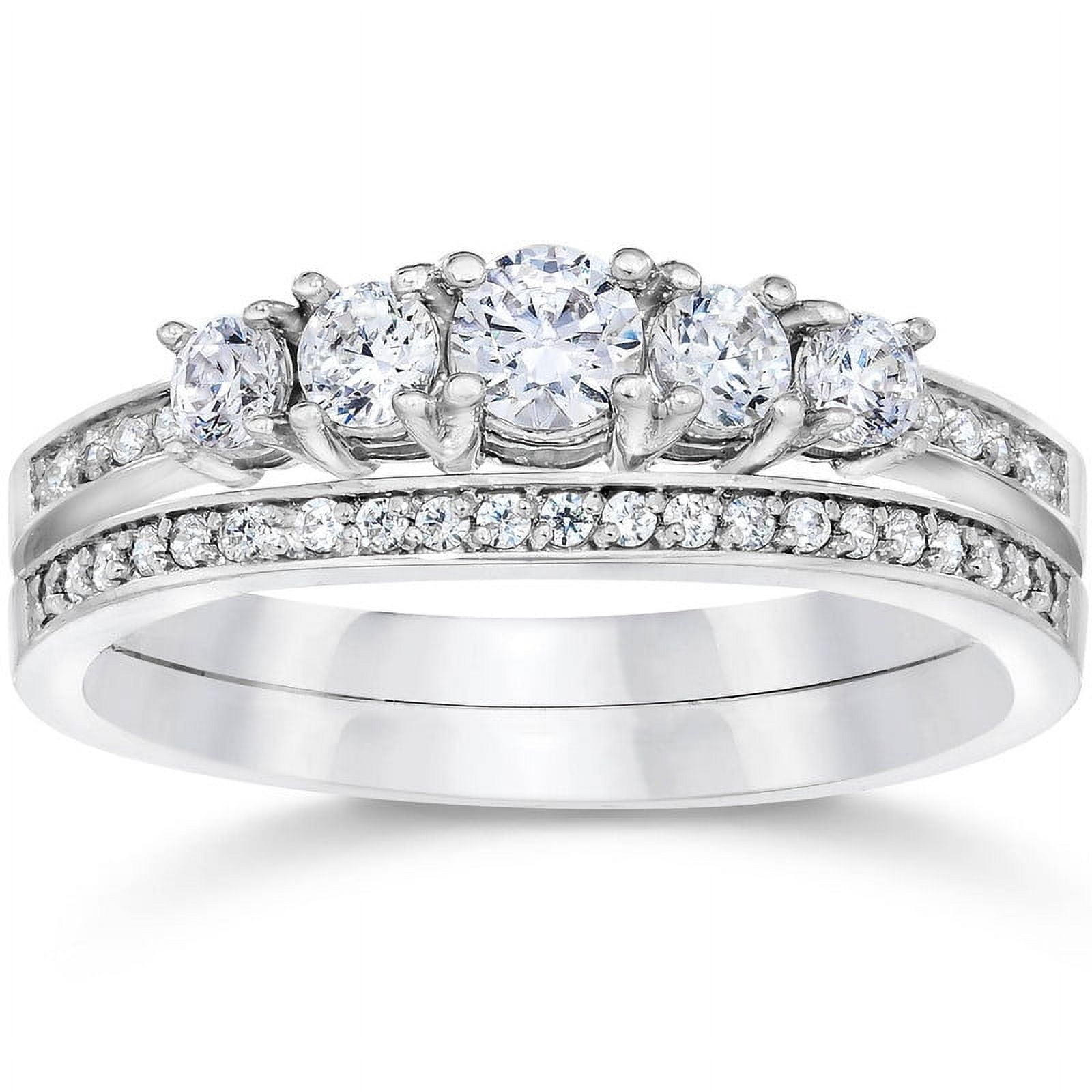 Butterfly Jewel Elegant 1.3 Ct Round Cut Five Stone Eternity Band ...