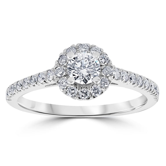 Butterfly Jewel Prong Set 1 Ct Round Cut Moissanite Ring - 14K White ...