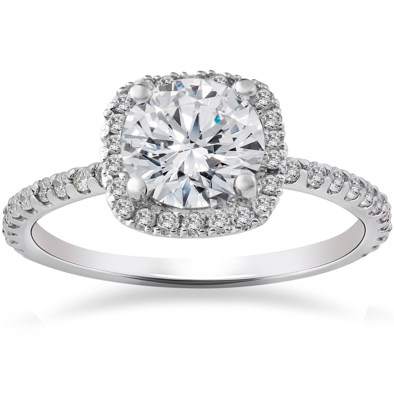 Butterfly Jewel Round Cut 1.3 Ct Moissanite Wedding Ring - 14K White ...
