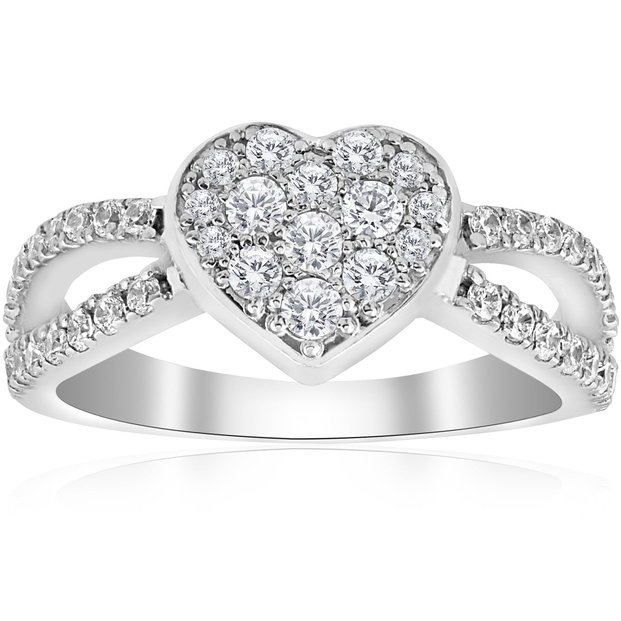 Butterfly Jewel Split Shank Wedding Ring - 1 Ct Round Cut - Created ...