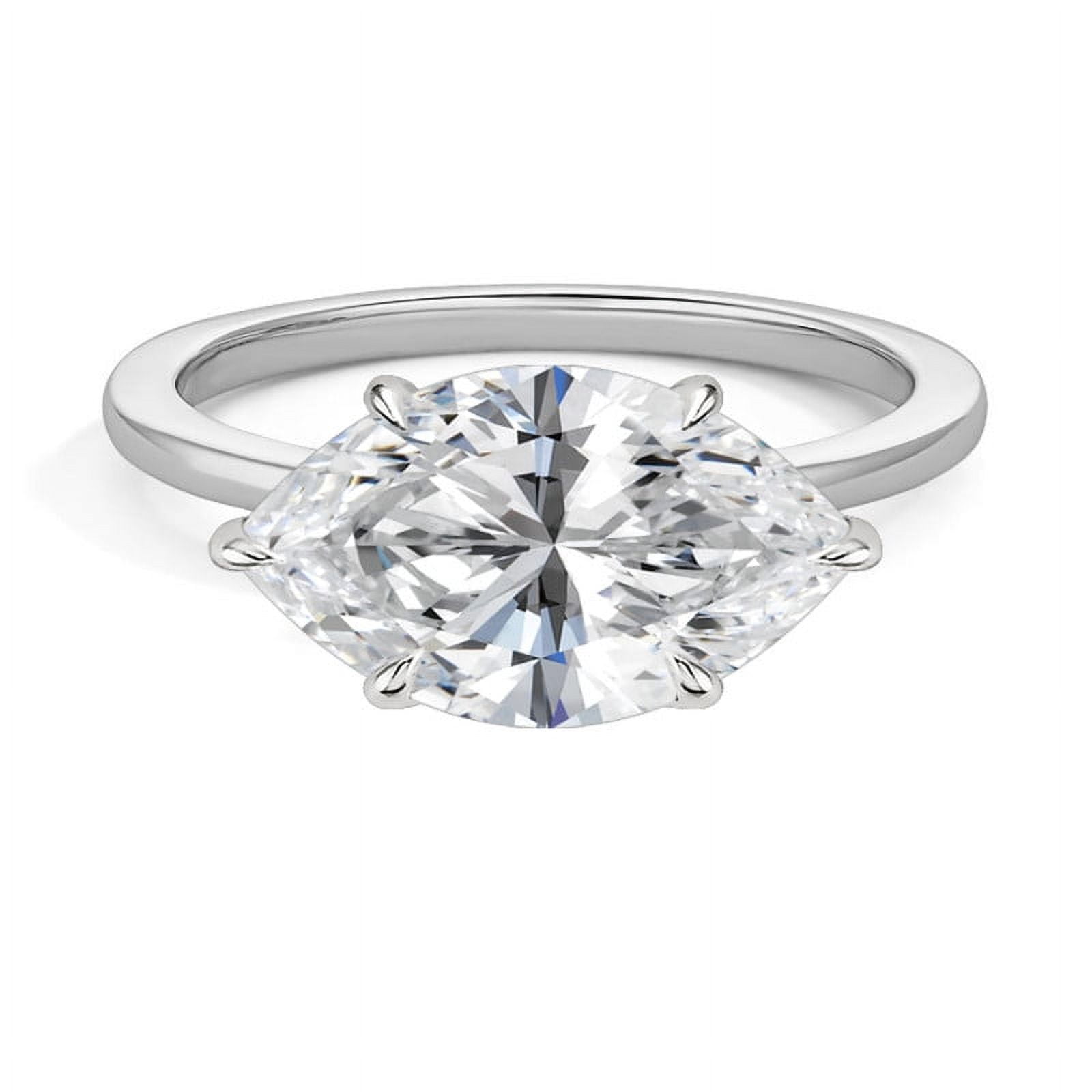 Butterfly Jewel White Gold Plated 14K Diamond Promise Rings - Marquise ...