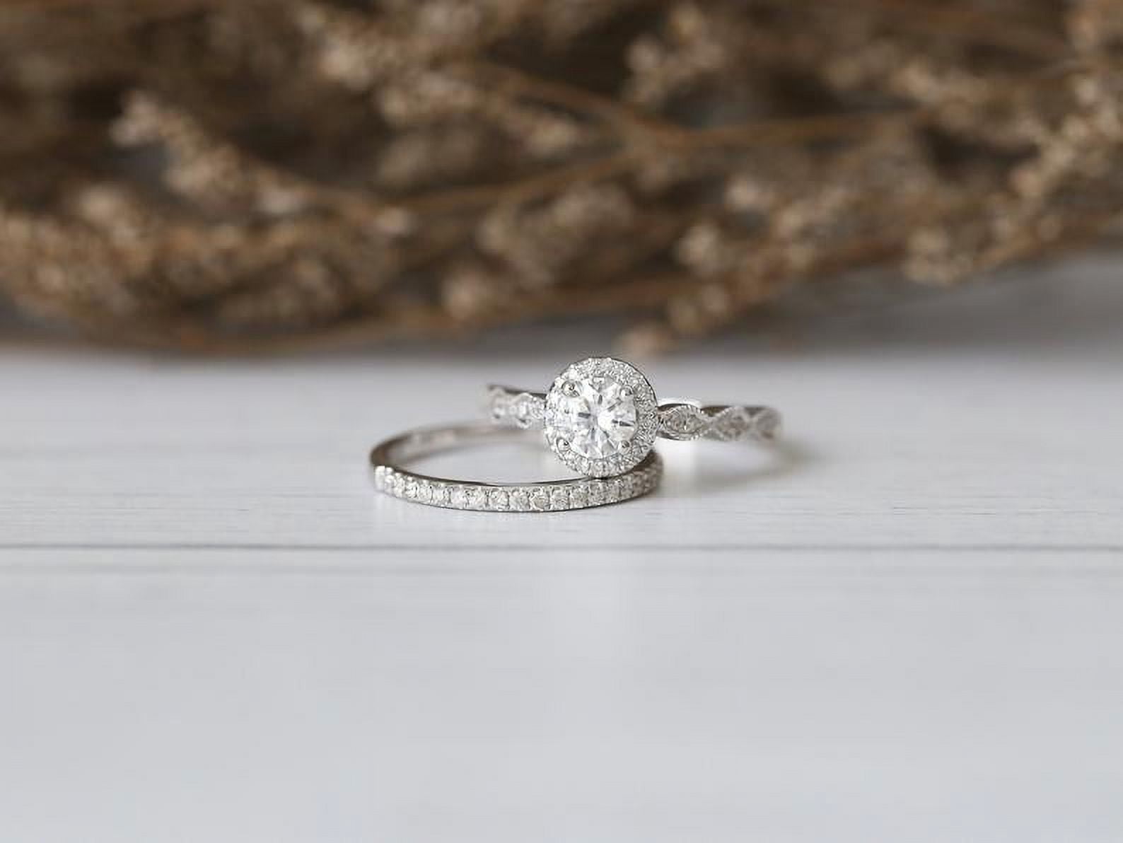 Butterfly Jewelry 1.8 Ct Round Brilliant Moissanite Ring - 14K White ...