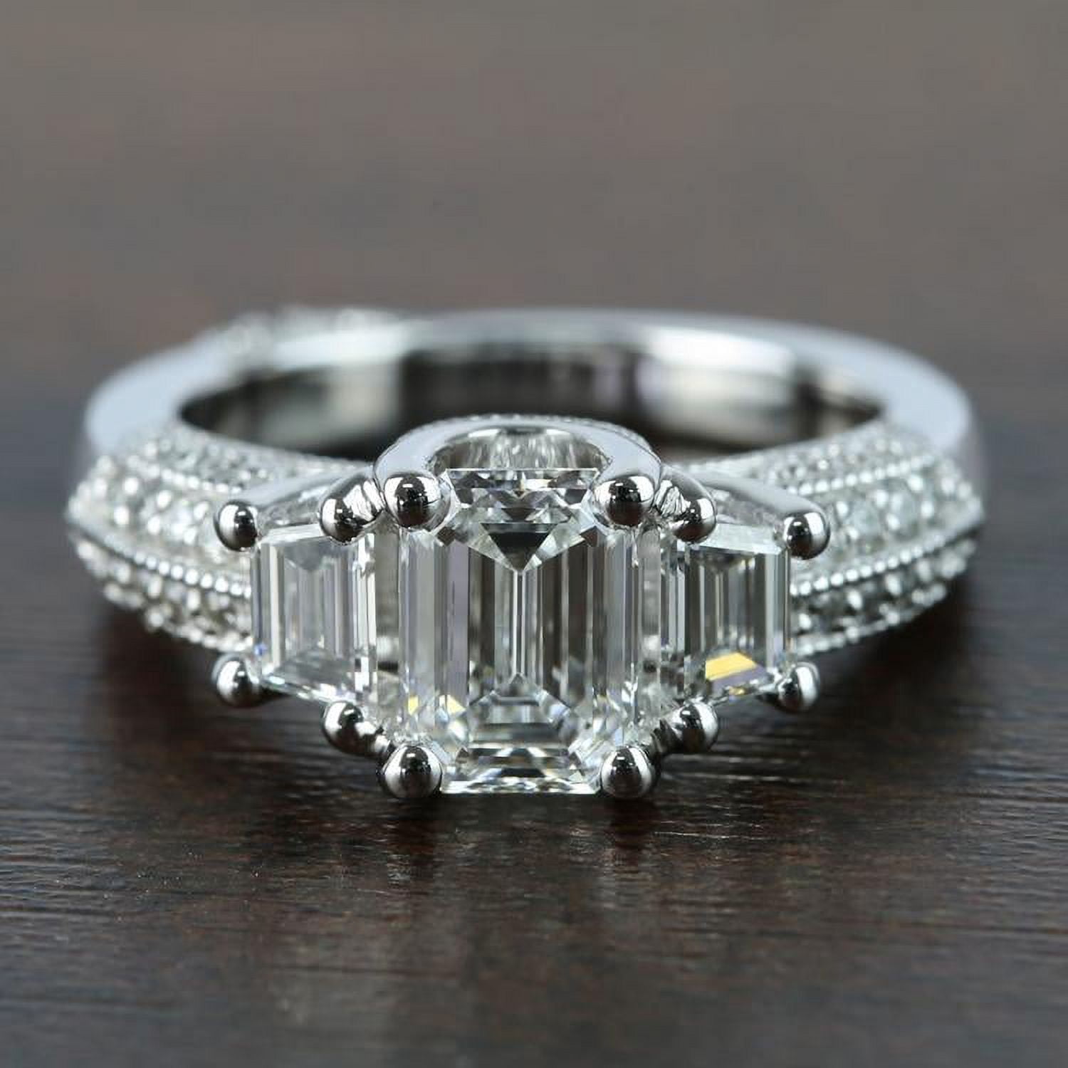 Butterfly Jewelry 1.9 Ct Emerald Cut Excellent Moissanite Ring for ...