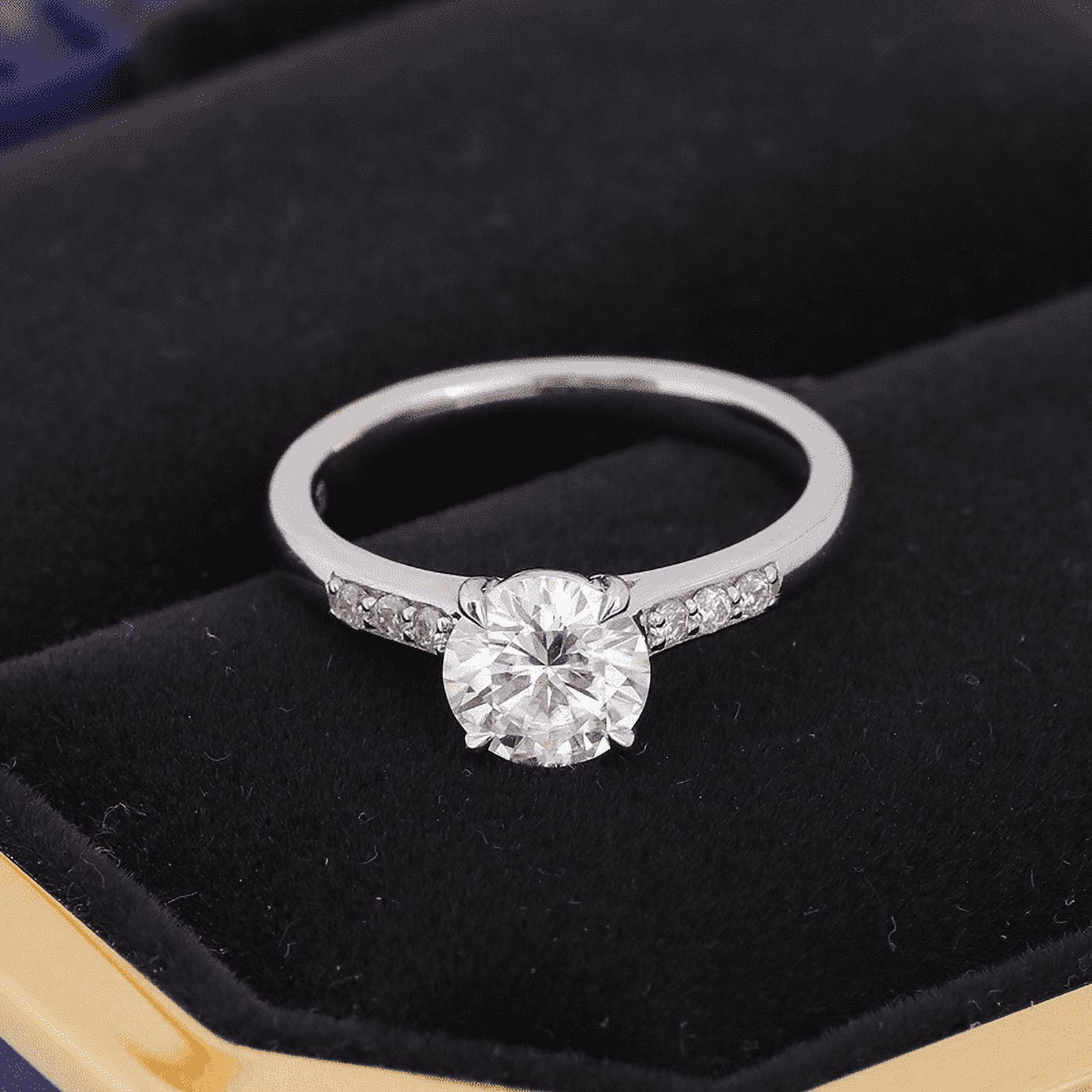 Butterfly Jewelry 1.9 Ct Round Brilliant Cut Moissanite Ring - 14K ...