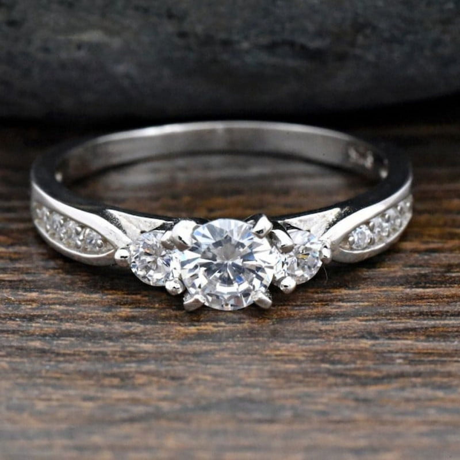 Butterfly Jewelry 14K White Gold Plated Bands - 1.8 Ct Round Cut ...