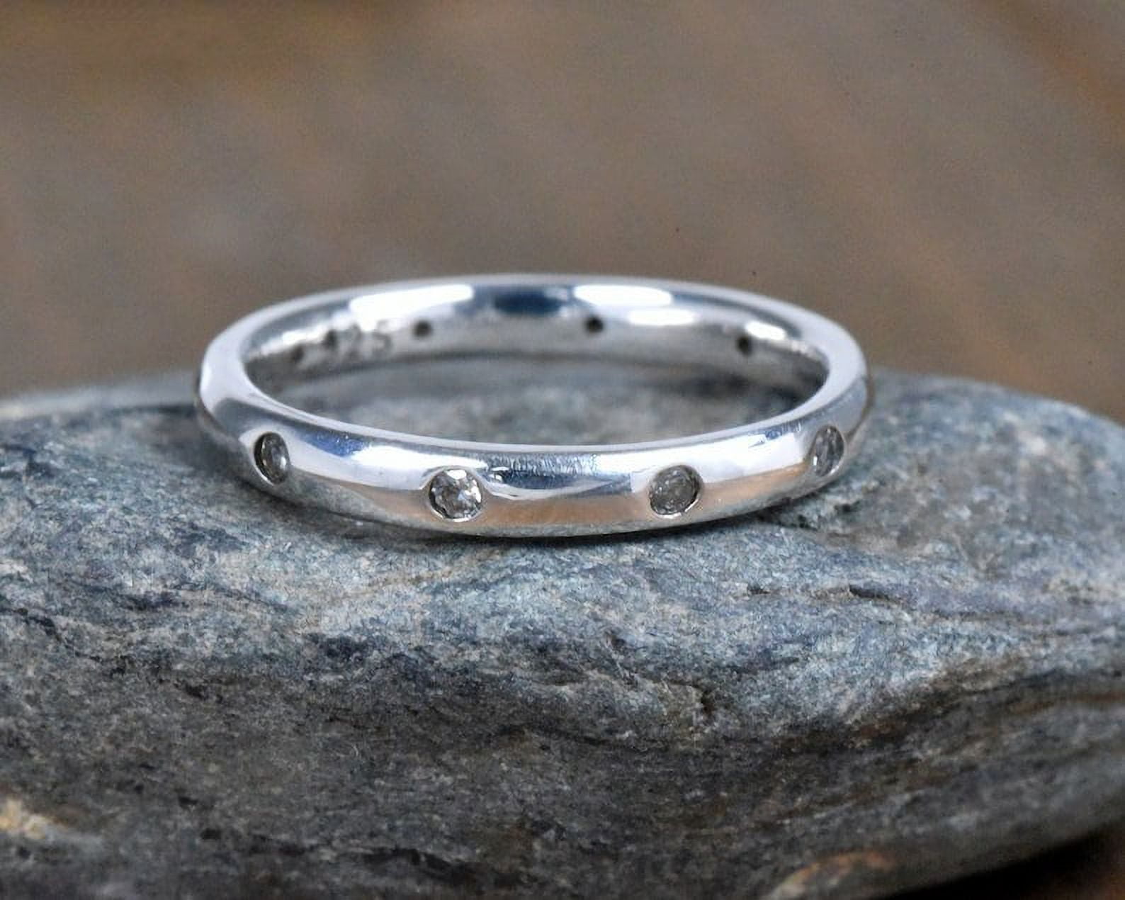 Butterfly Jewelry 14K White Gold Plated Bands - 1 Ct Round Cut ...