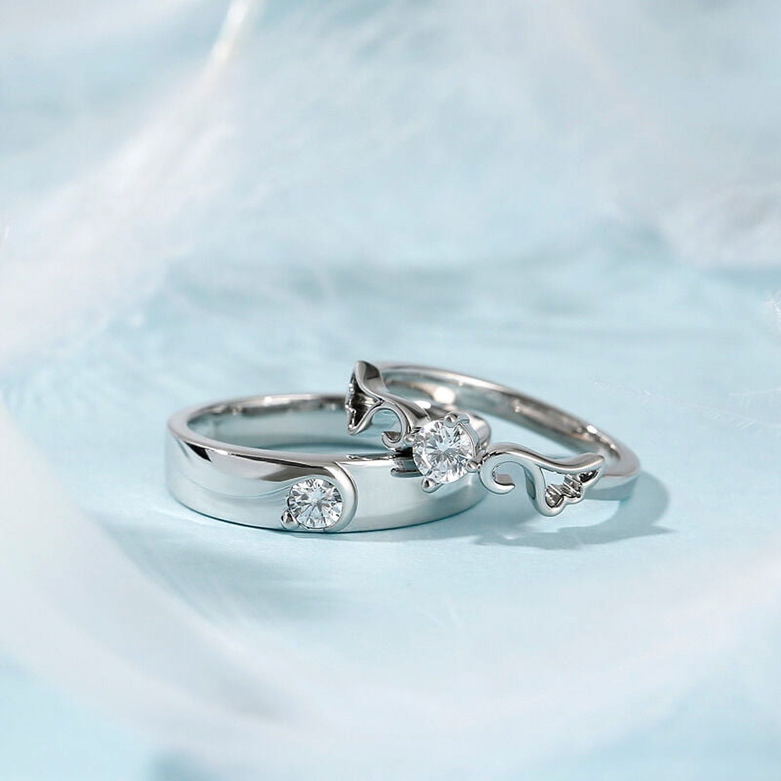 Butterfly Jewelry 14K White Gold Plated Bands - Round Cut 1.4 Ct ...