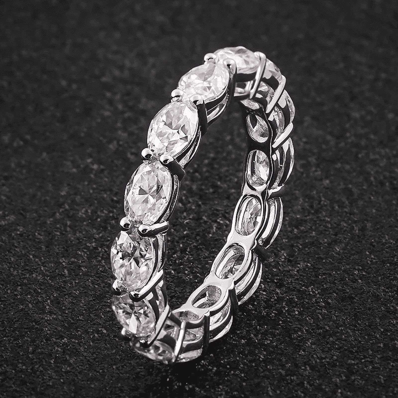 Butterfly Jewelry 14K White Gold Plated Moissanite Bands - Oval Cut 1.8 ...