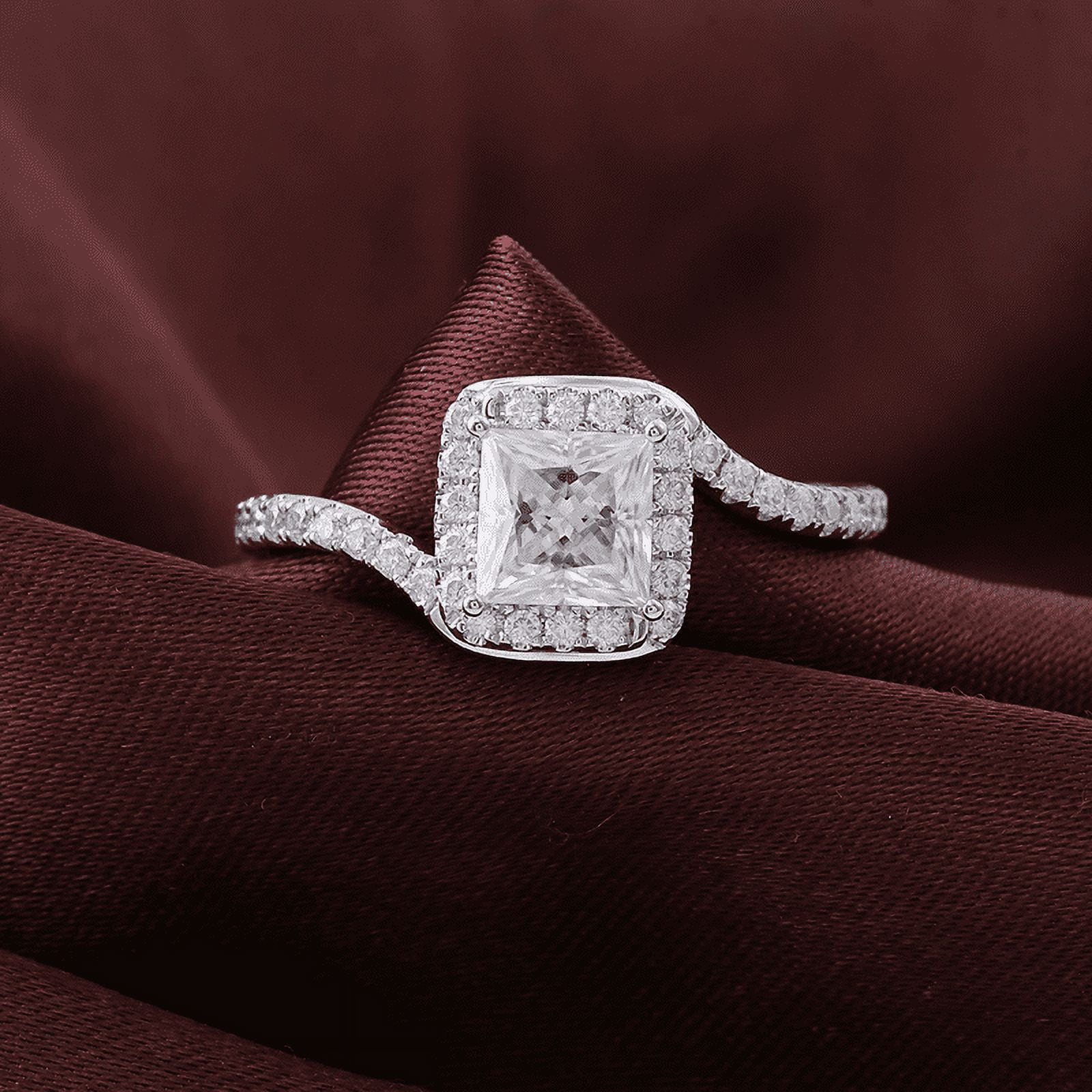 Butterfly Jewelry 2 Ct Princess Cut Moissanite Engagement Ring - 14K ...