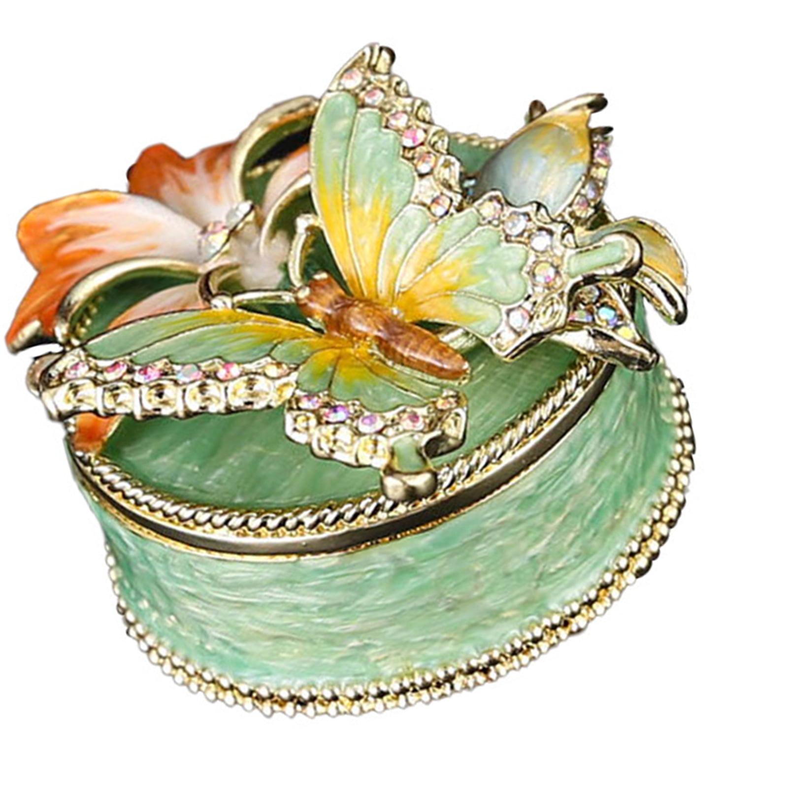 & Butterfly Jewelry Box Compact Decorative Case for Storing Rings ...
