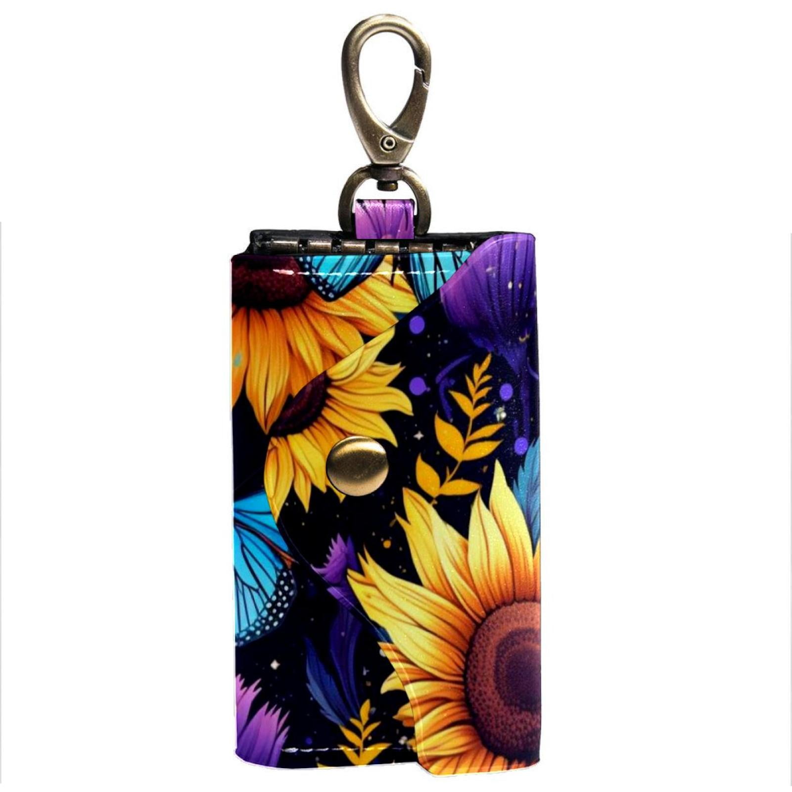 Butterfly Key Wallet Organizer Card ID Holder Case with 6 Hooks and ...
