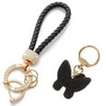 Butterfly Keychain, Kvago Leather Woven Car Key Chain for Women with ...