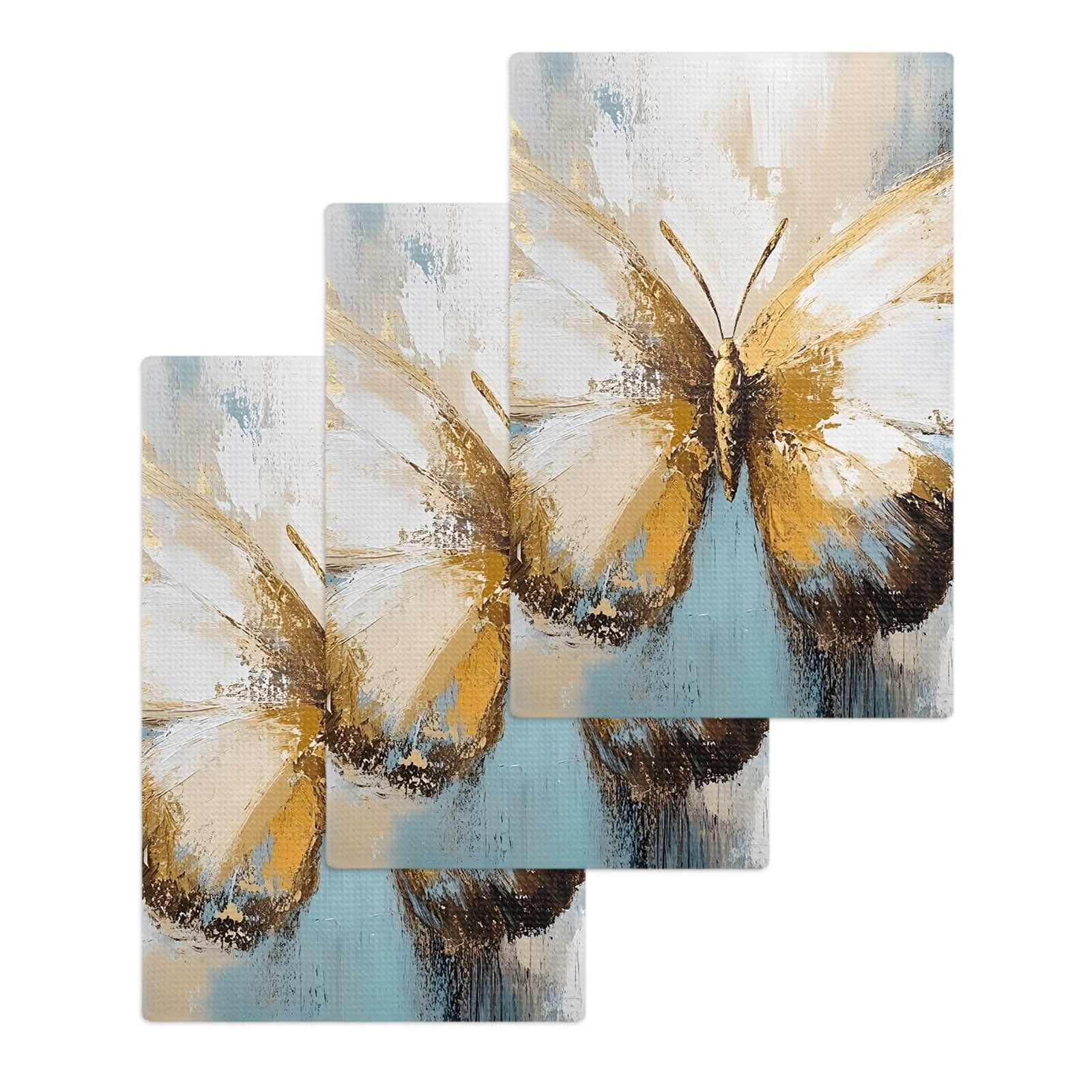 Butterfly Kitchen Dish Towels for Drying Dishes Set of 3, Modern ...