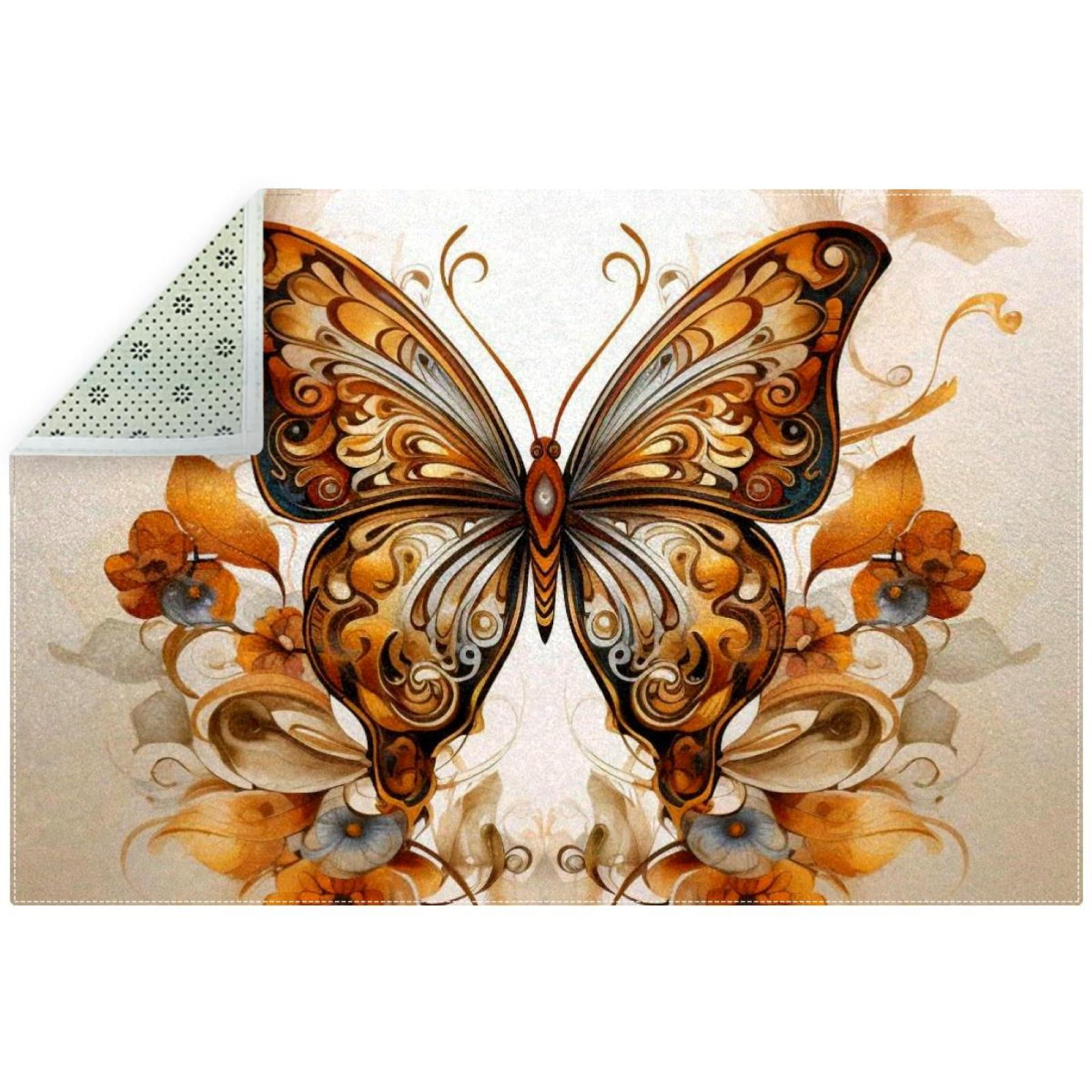 Butterfly Kitchen Mat | Comfortable Polyester Floor Mat for Standing ...