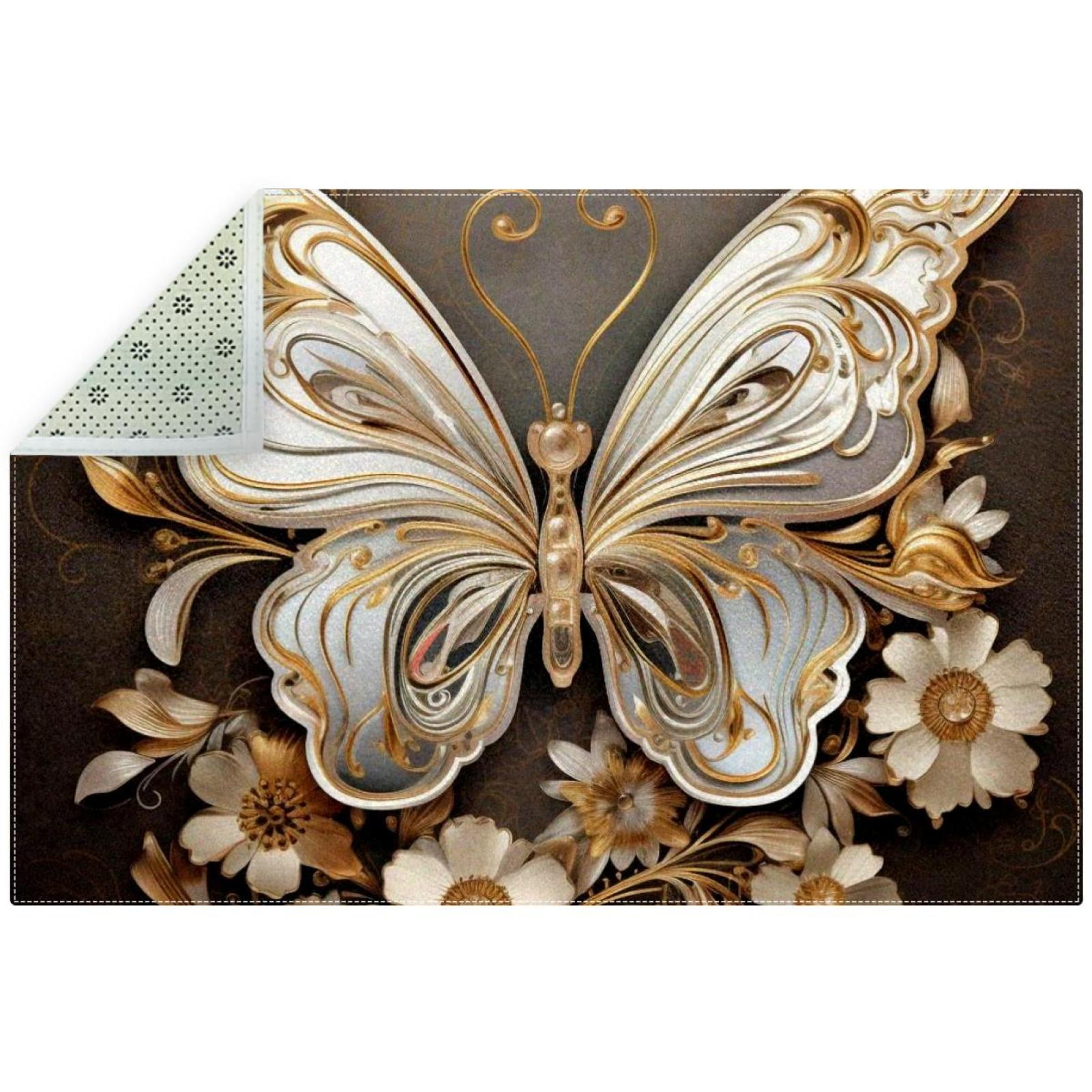 Butterfly Kitchen Mat | Comfortable Polyester Floor Mat for Standing ...