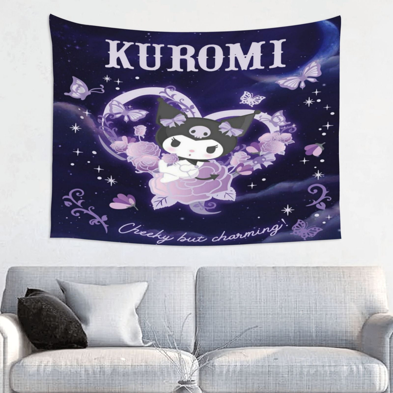 Butterfly Kuromi Wall Tapestry Cartoon Poster for Bedroom Aesthetics ...