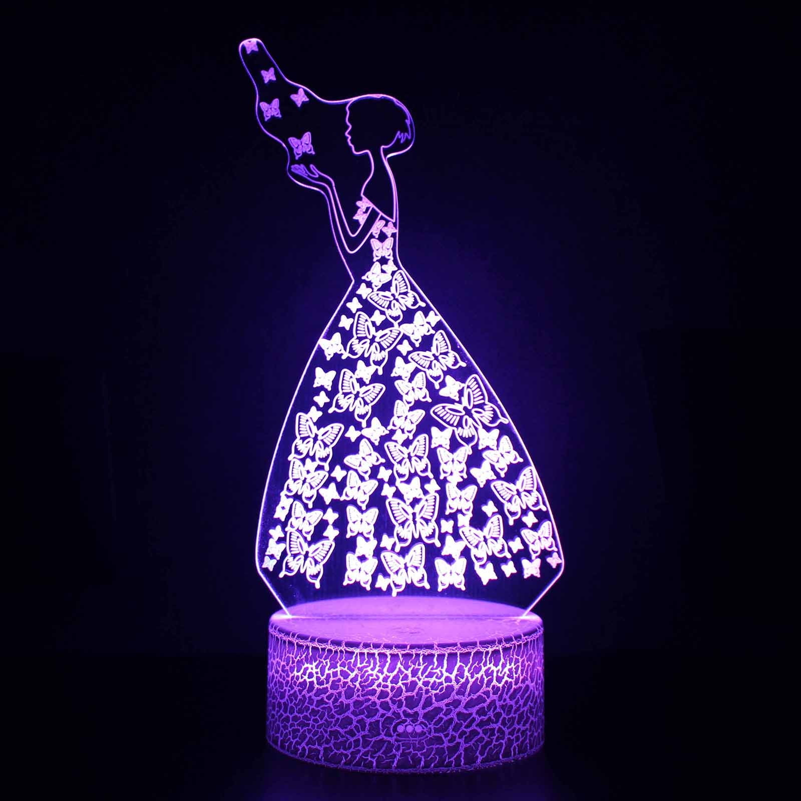 Butterfly LED Night Light Colorful 16 Colors Remote Control 3D Desk ...