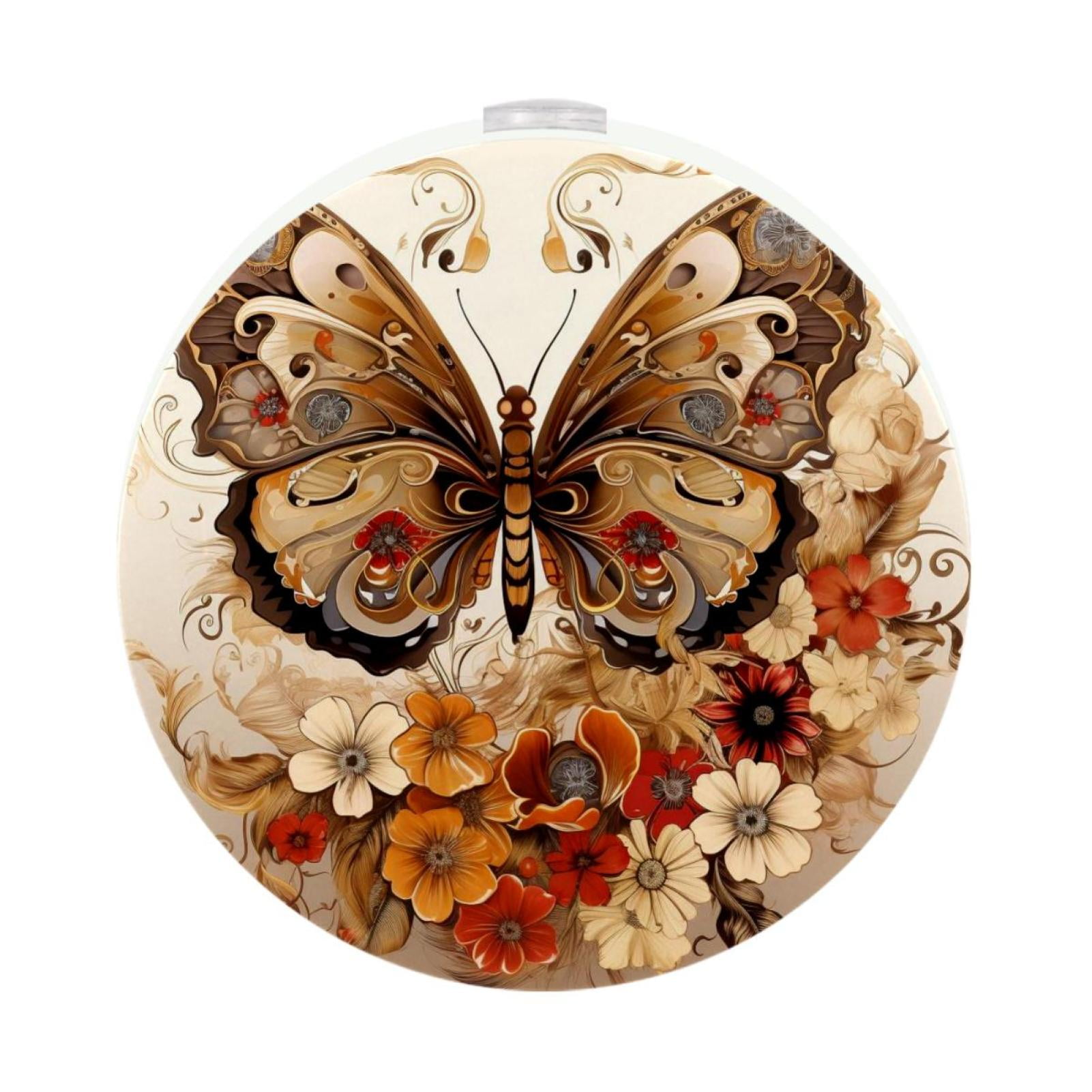 Butterfly LED Round Night Light-2PCS: Bright and Compact Plug-in ...