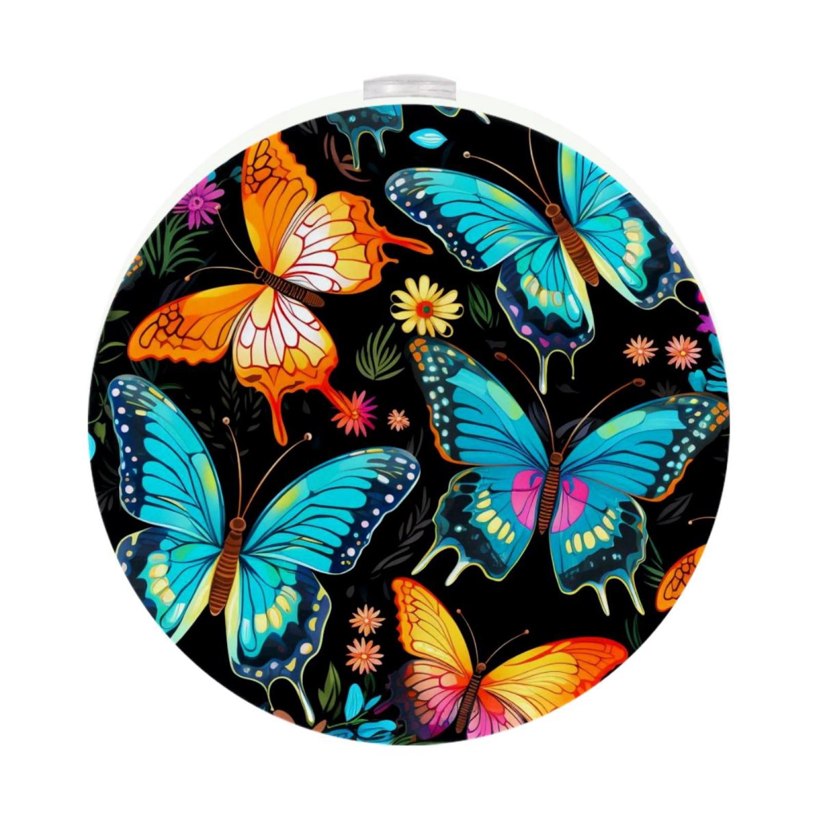 Butterfly LED Round Night Light-2PCS: Bright and Compact Plug-in Lamps ...