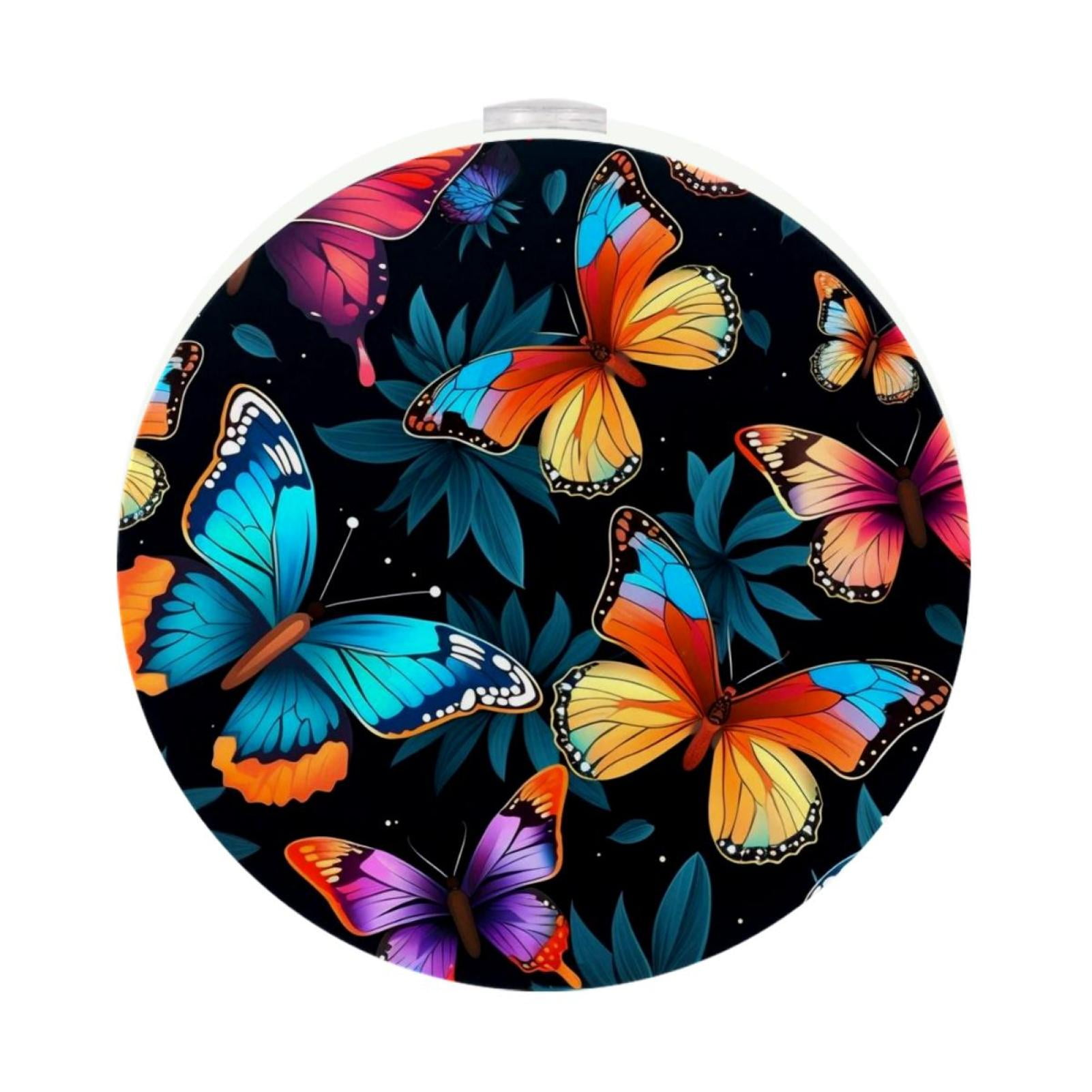 Butterfly LED Round Night Light - 2PCS, Dimmable Plug-in Nightlight ...