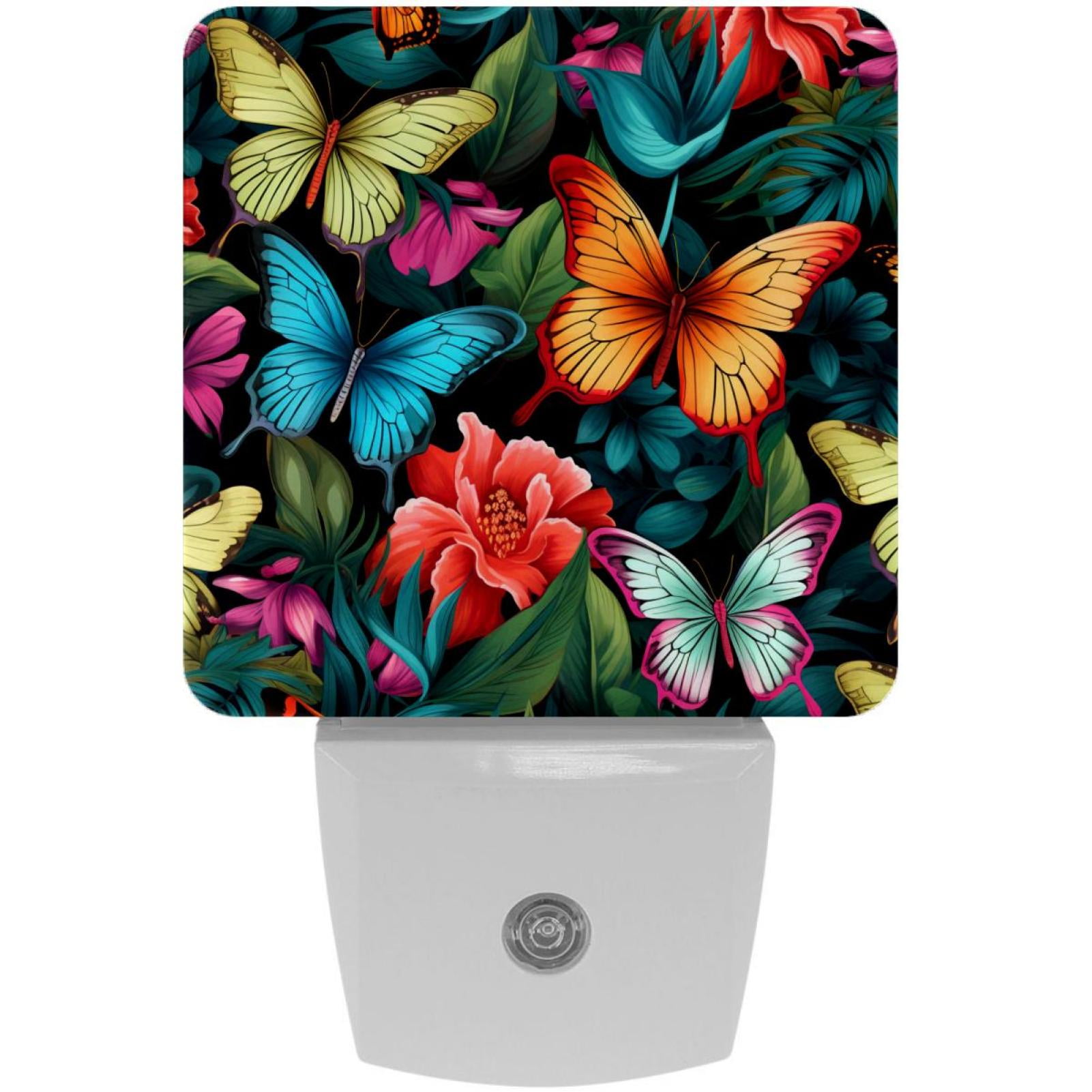 Butterfly LED Square Night Light - Energy Efficient Plug-in Nightlight ...