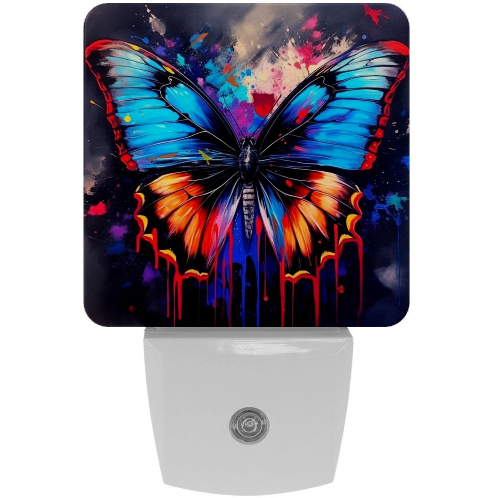 Butterfly LED Square Night Light - Soft Glow Plug-in Lamp with Dusk to ...