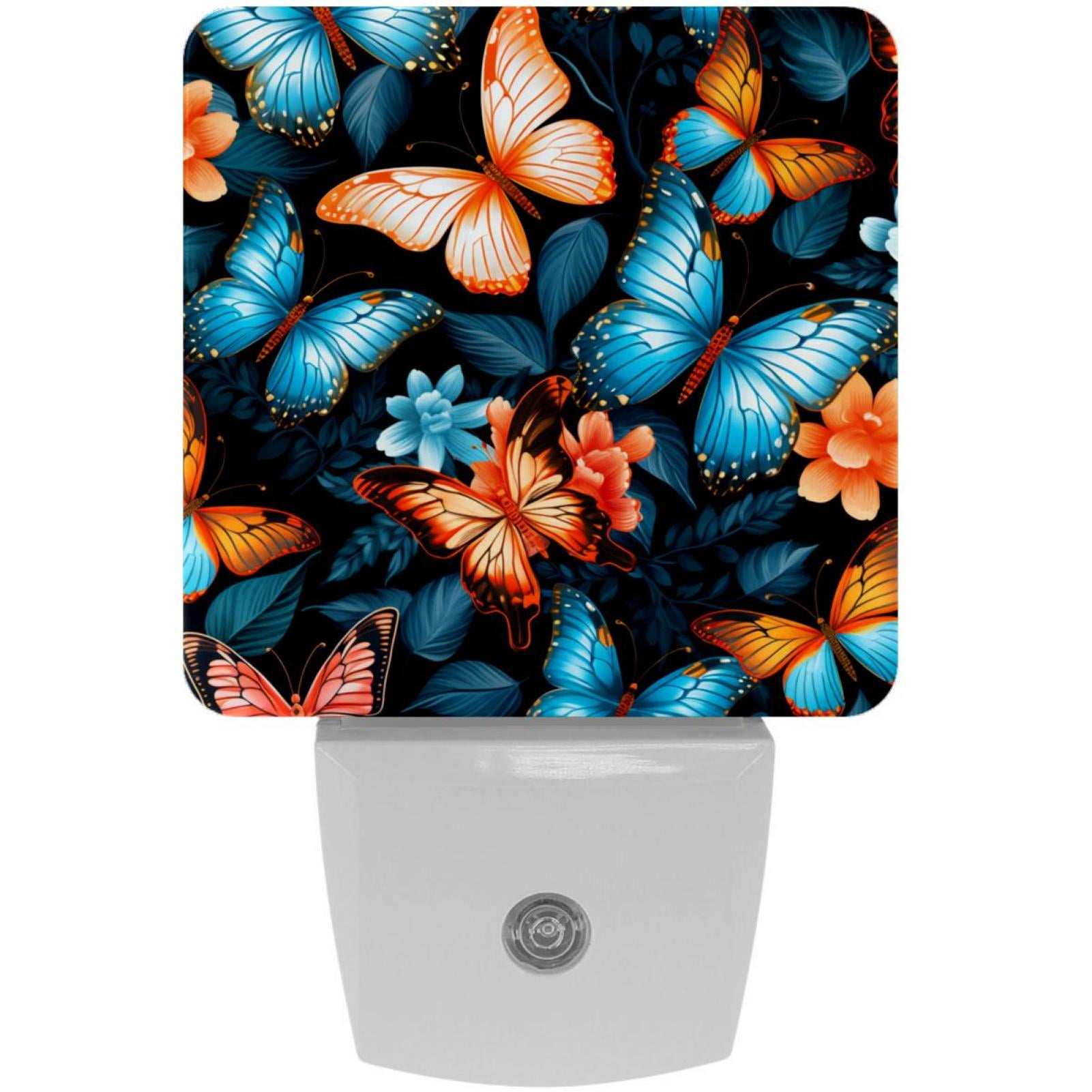 Butterfly LED Square Night Lights for Bedroom and Living Room, Decorative Mood Lighting with ...