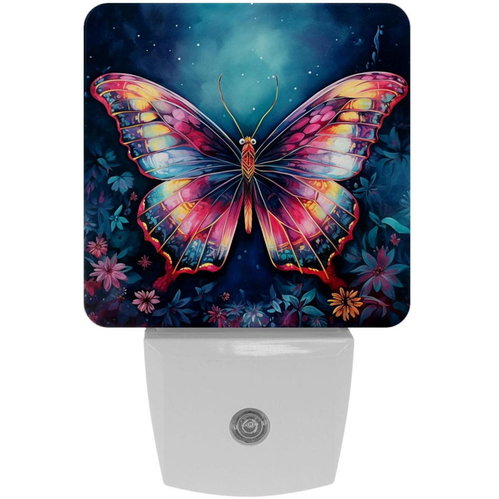 Butterfly LED Square Night Lights - Energy Efficient Plug-in Wall Lamp ...