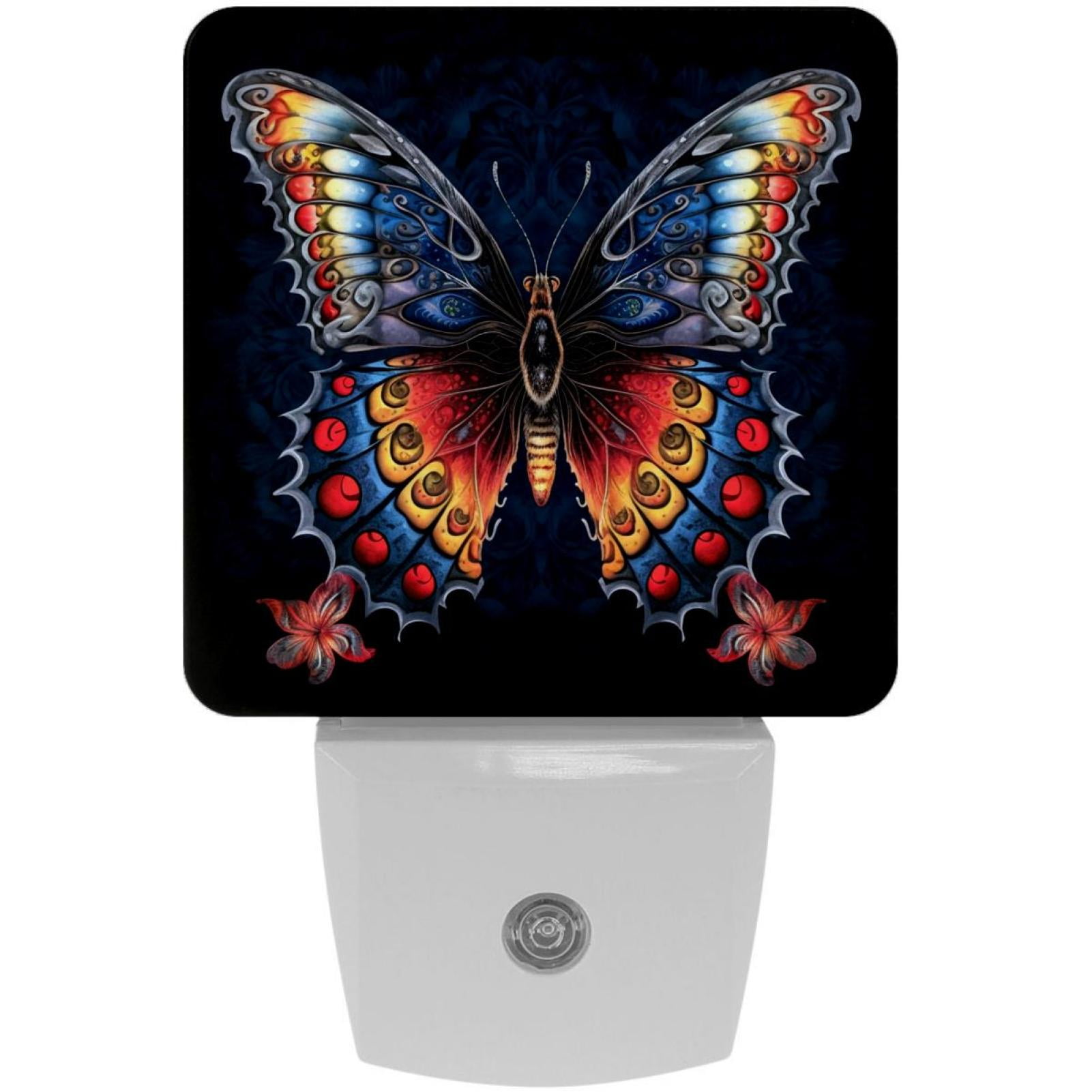 Butterfly LED Square Night Lights- Modern and Energy Efficient Bedside ...