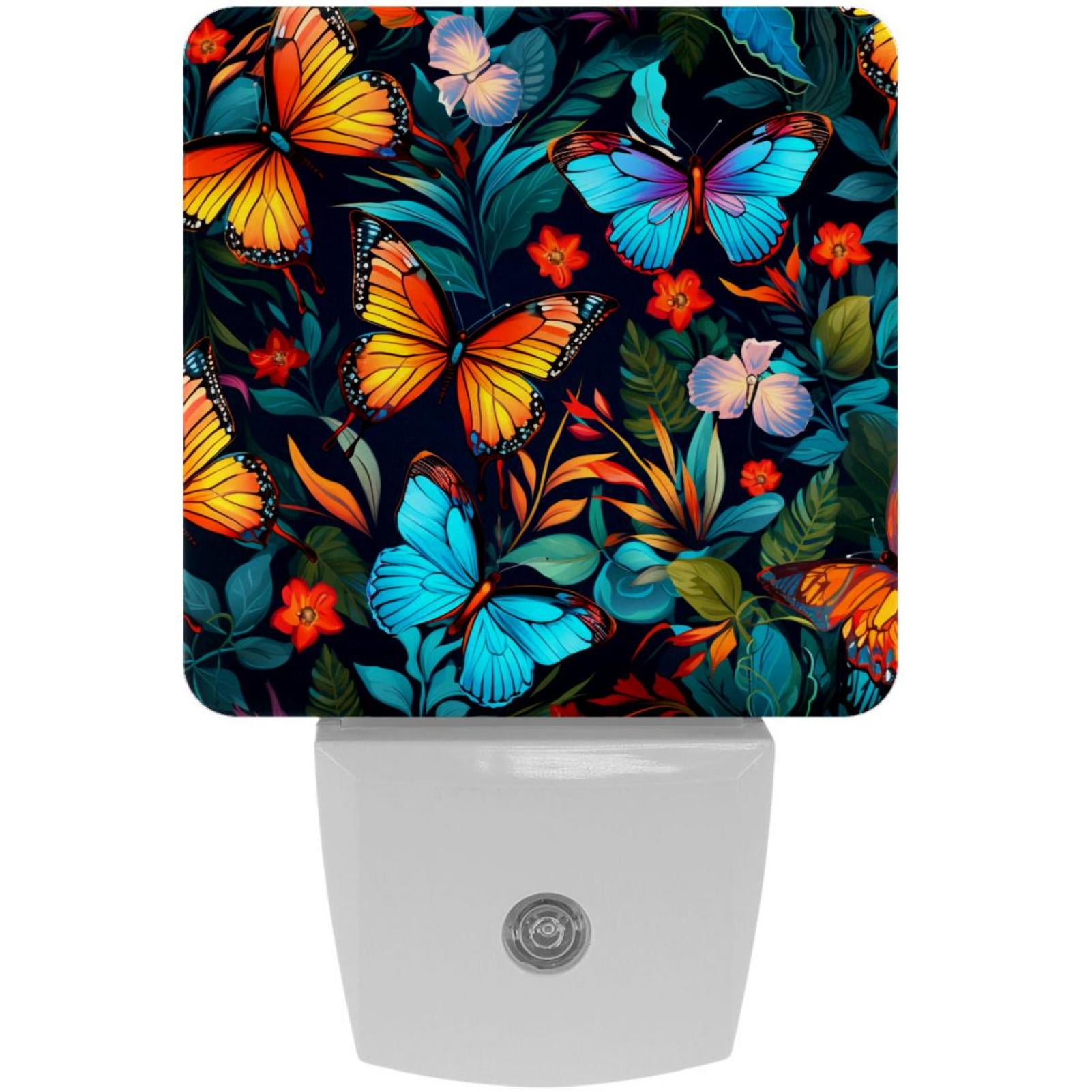 Butterfly LED Square Night Lights- Modern and Energy Efficient Bedside ...